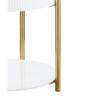 Mercer41 High Gloss White And Gold End Table With Metal Legs, Round ...