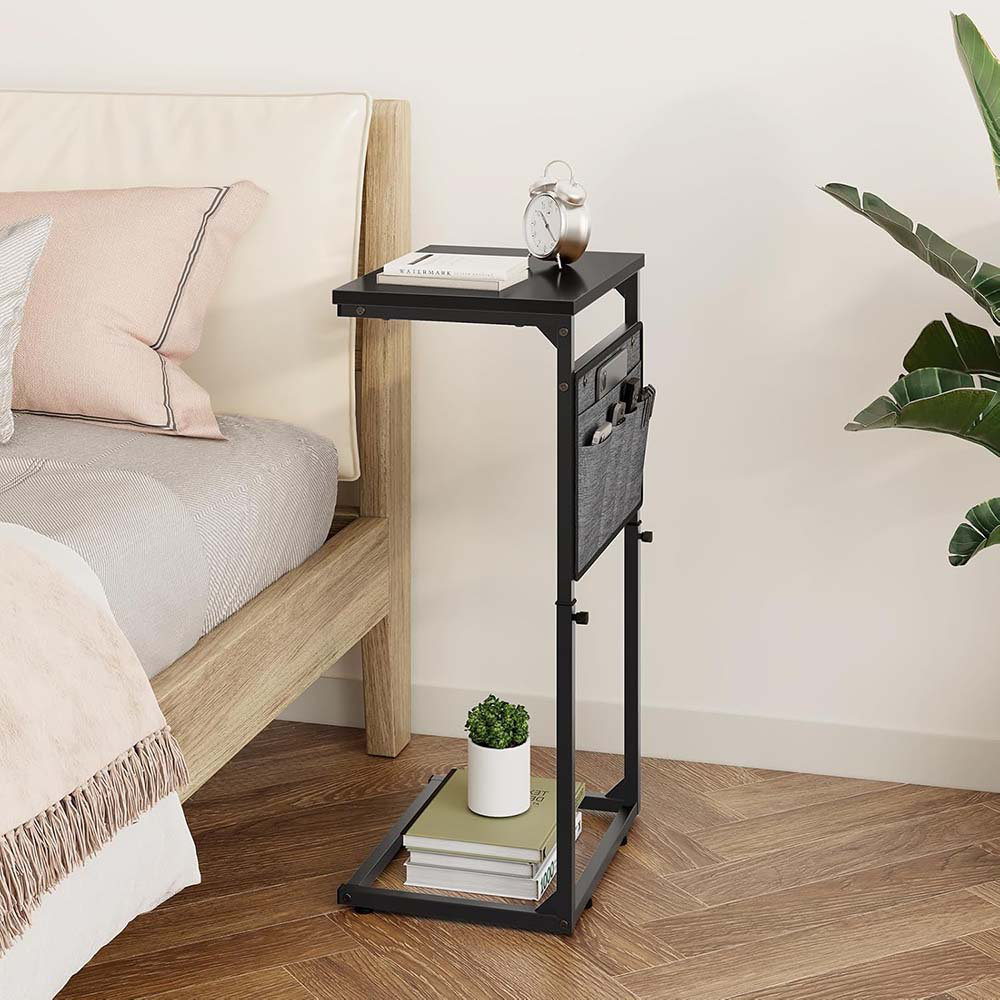 17 Stories C Shaped End Table, 33'' Tall Side Table For Couch ...