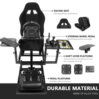 Anman Flight Simulator Bracket Racing Simulator Stand NO Steering Wheel ...