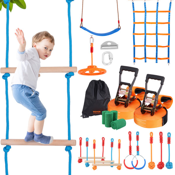 VEVOR Ninja Warrior Obstacle Course Kids Outdoor Slackline | Wayfair