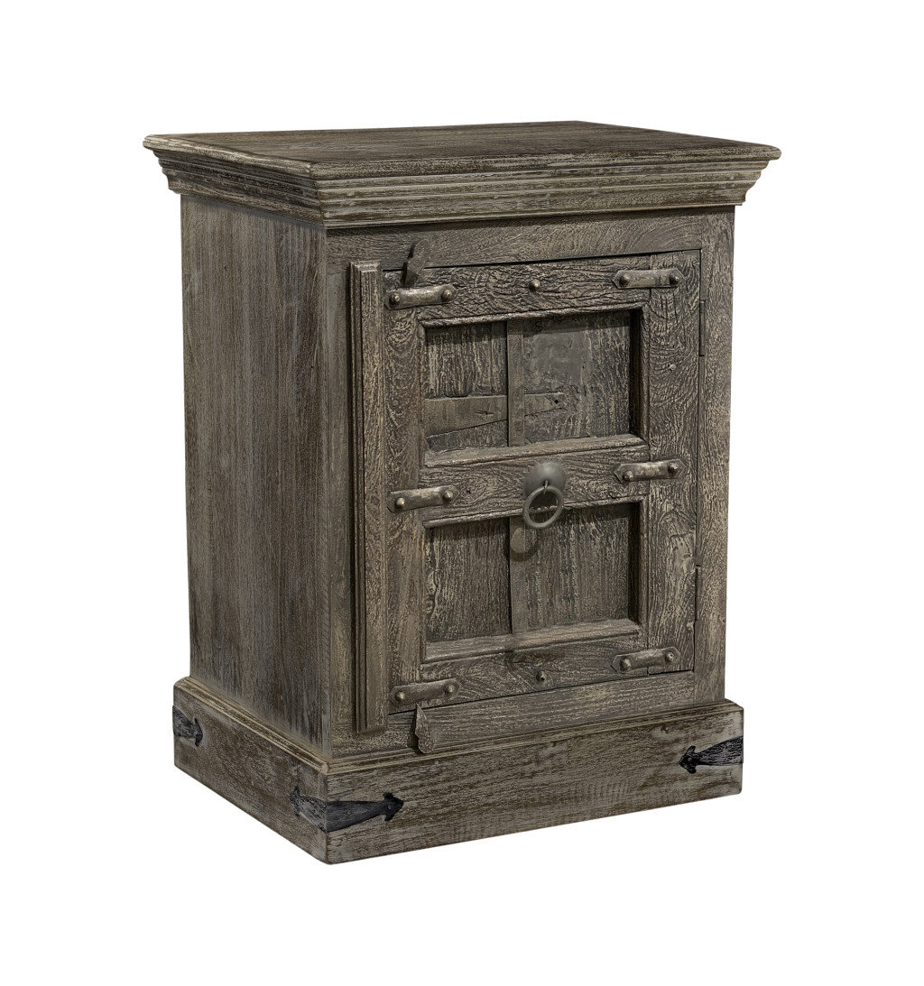 HomeRoots 36" Brown Solid Wood Distressed Nightstand | Wayfair