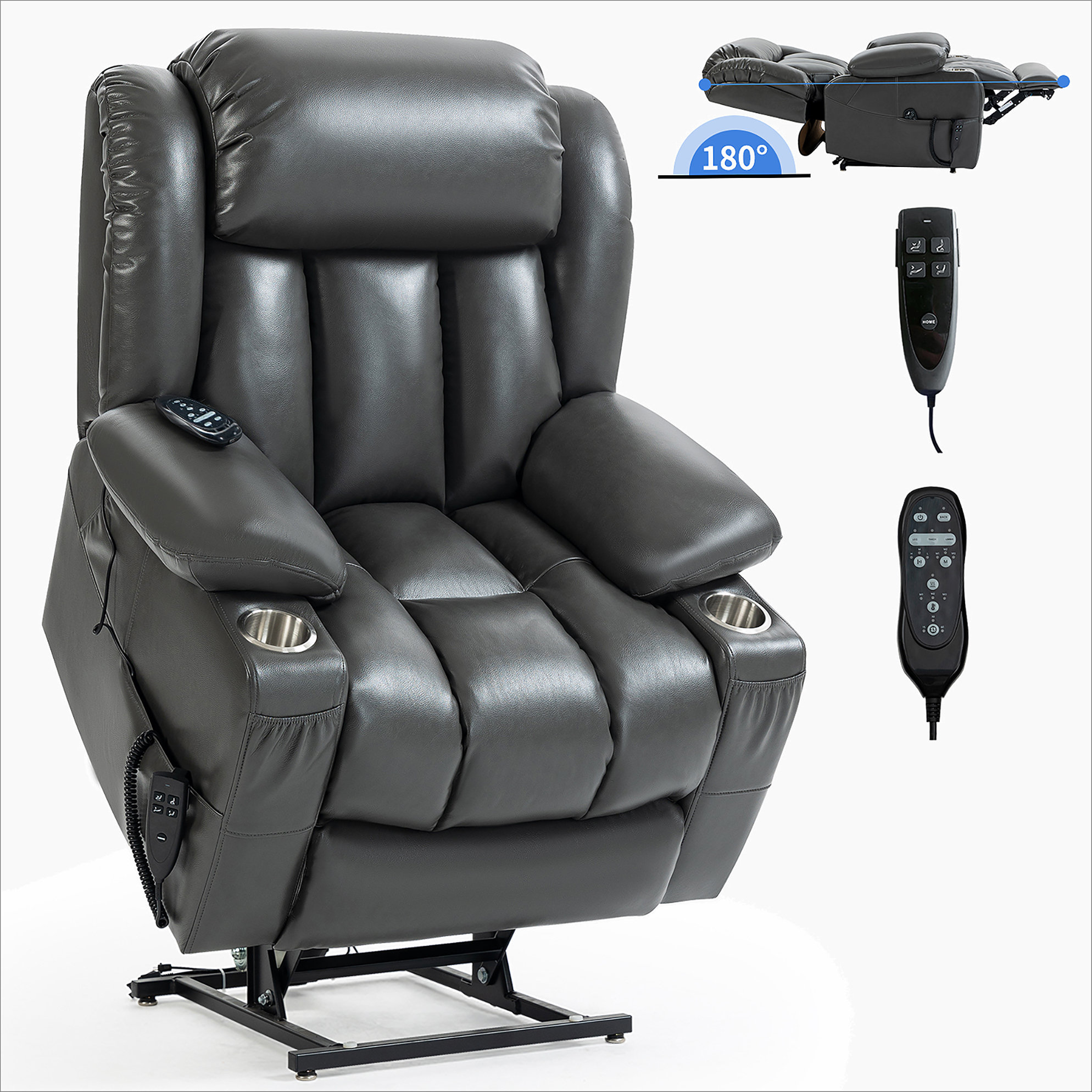 Latitude Run® Dual Motor Infinite Position Up to 350 LBS Leatheraire ...