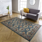 Wade Logan Mnatsagan Traditional Machine Woven Brown/Blue Area Rug ...