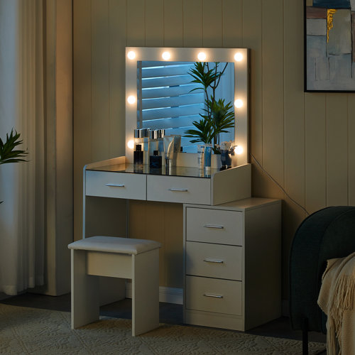 Glass Top Dressing Tables You'll Love | Wayfair.co.uk