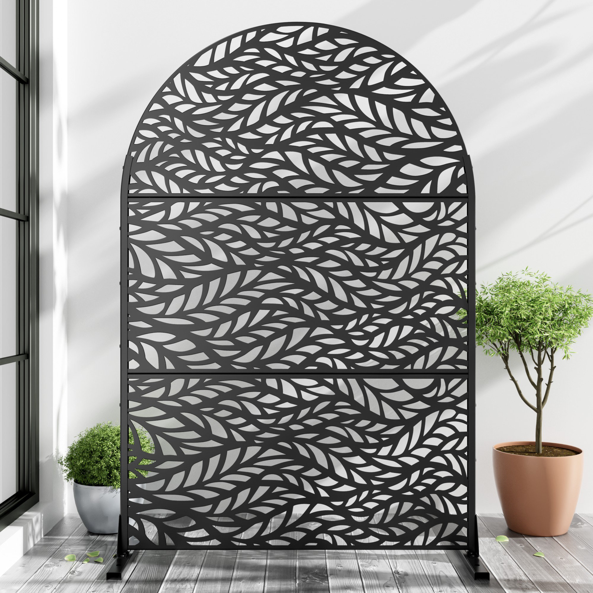 Dovelina Metal Privacy Screen Fence Panel - Wayfair Canada