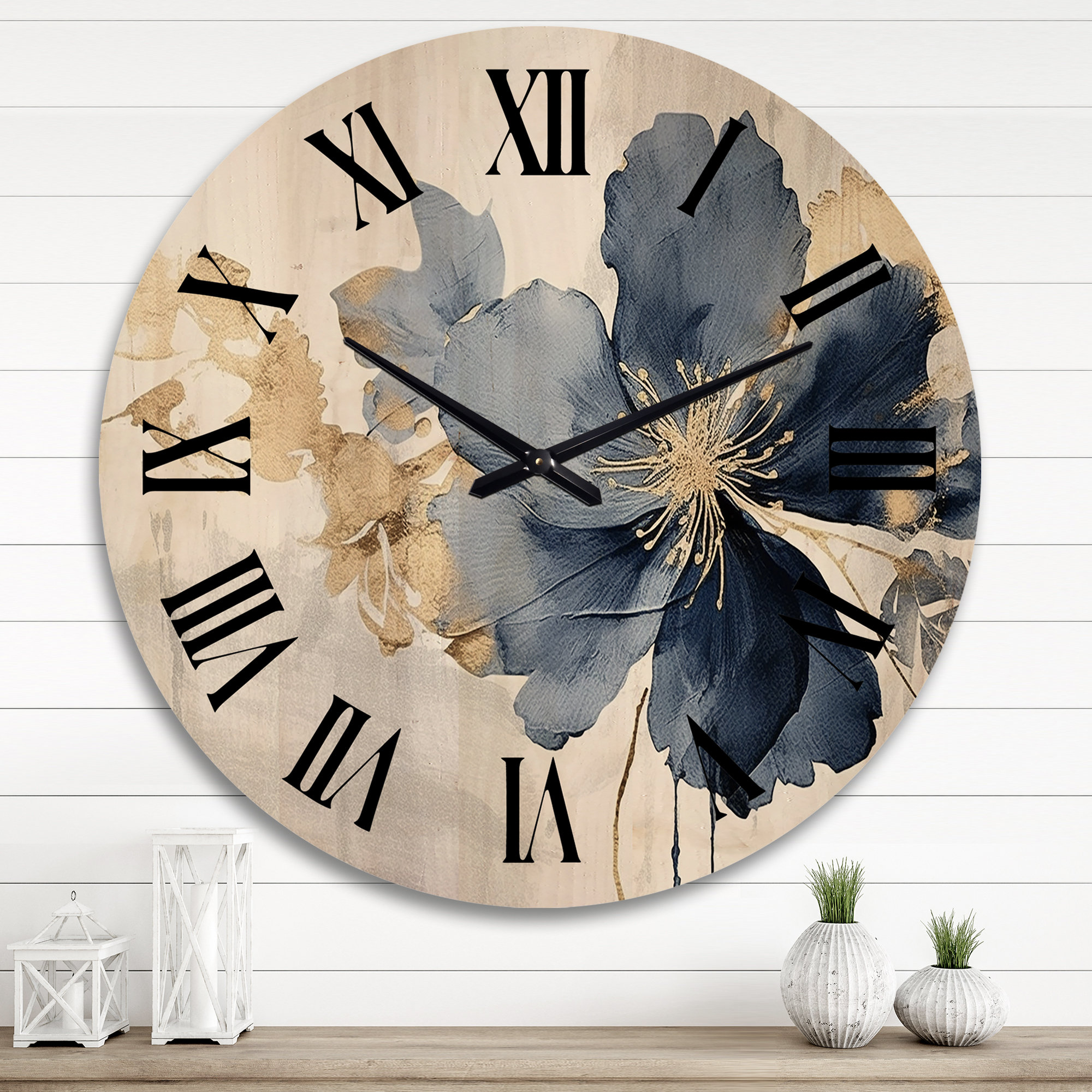 East Urban Home Blue White Hibiscus Tropical Harmony Flowers I - Floral ...