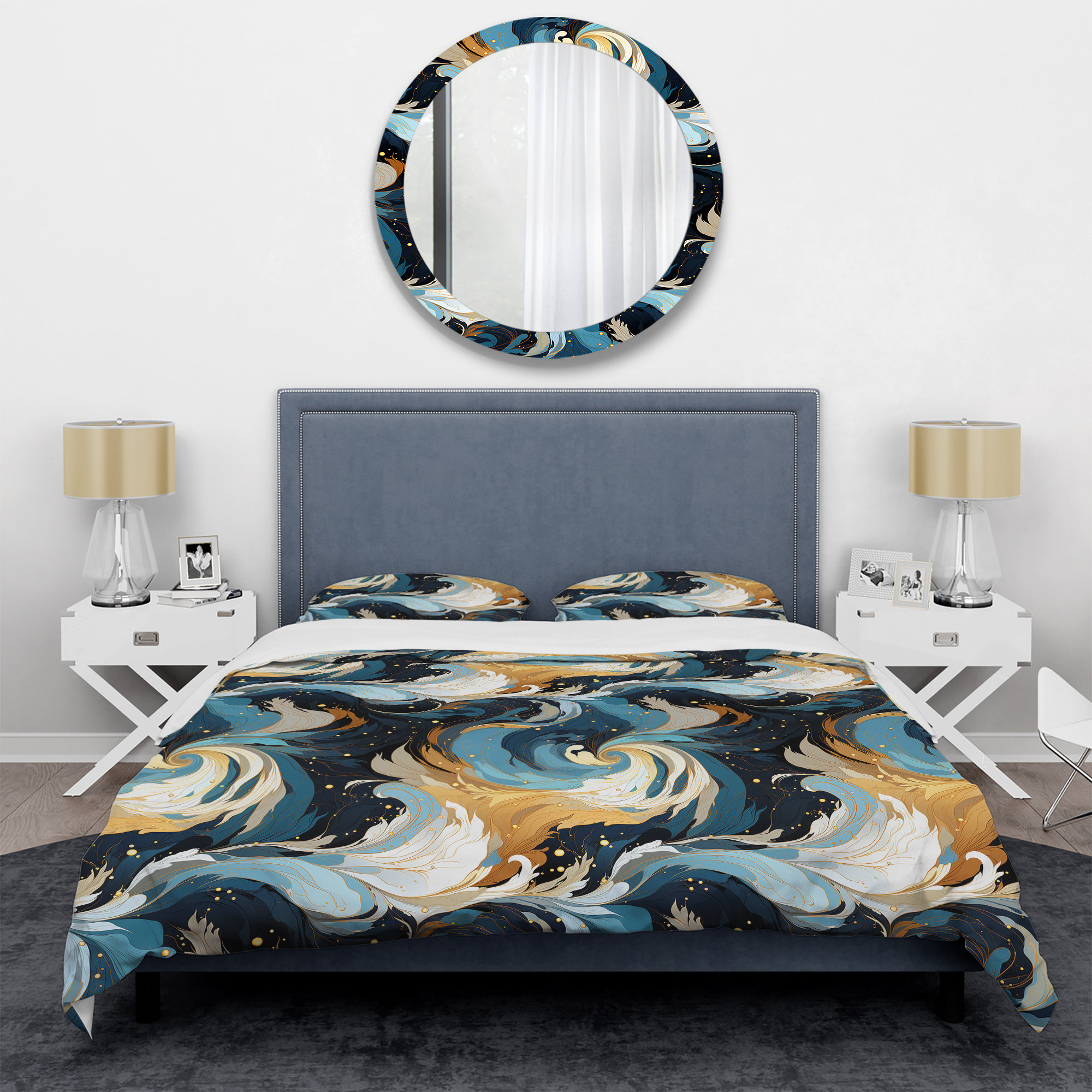 Design Art Ensemble de housse de couette en marbre Karizmah - Wayfair ...