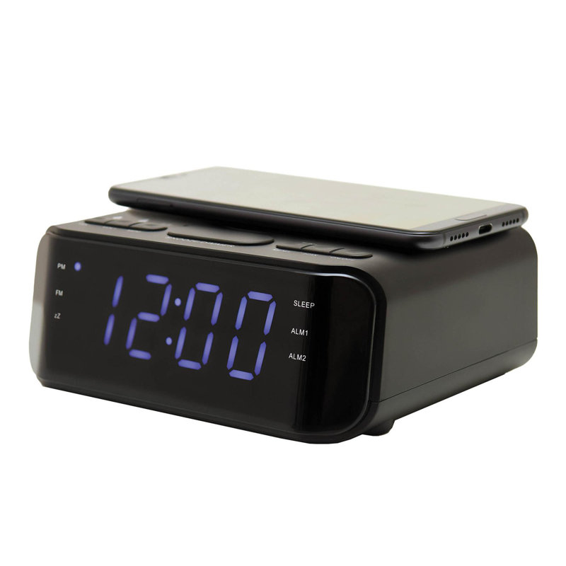 17 Stories Digital Electric Alarm Tabletop Clock Black | Wayfair.co.uk