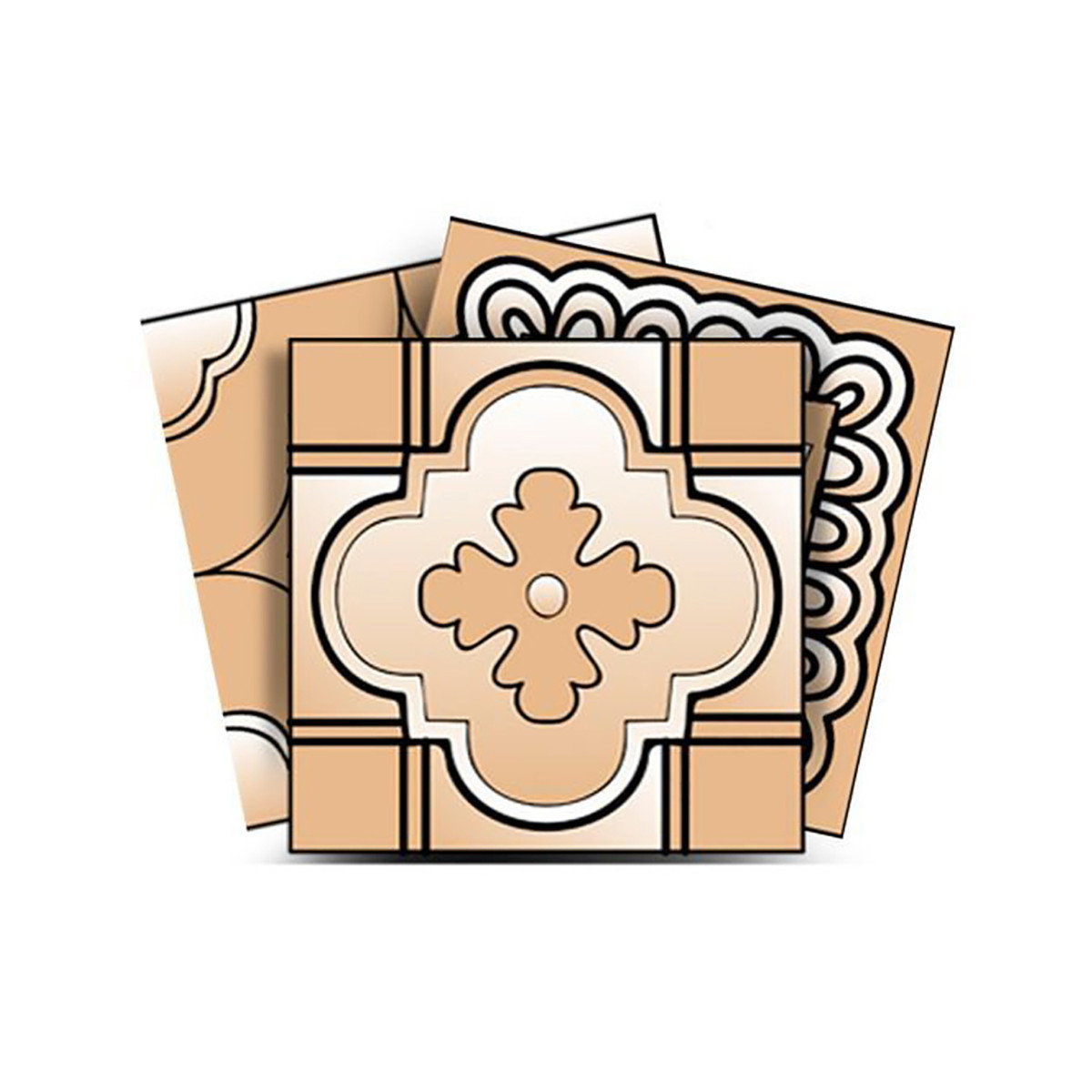 HomeRoots 12" X 12" Shades of Mosaic Peel and Stick Removable Tiles ...