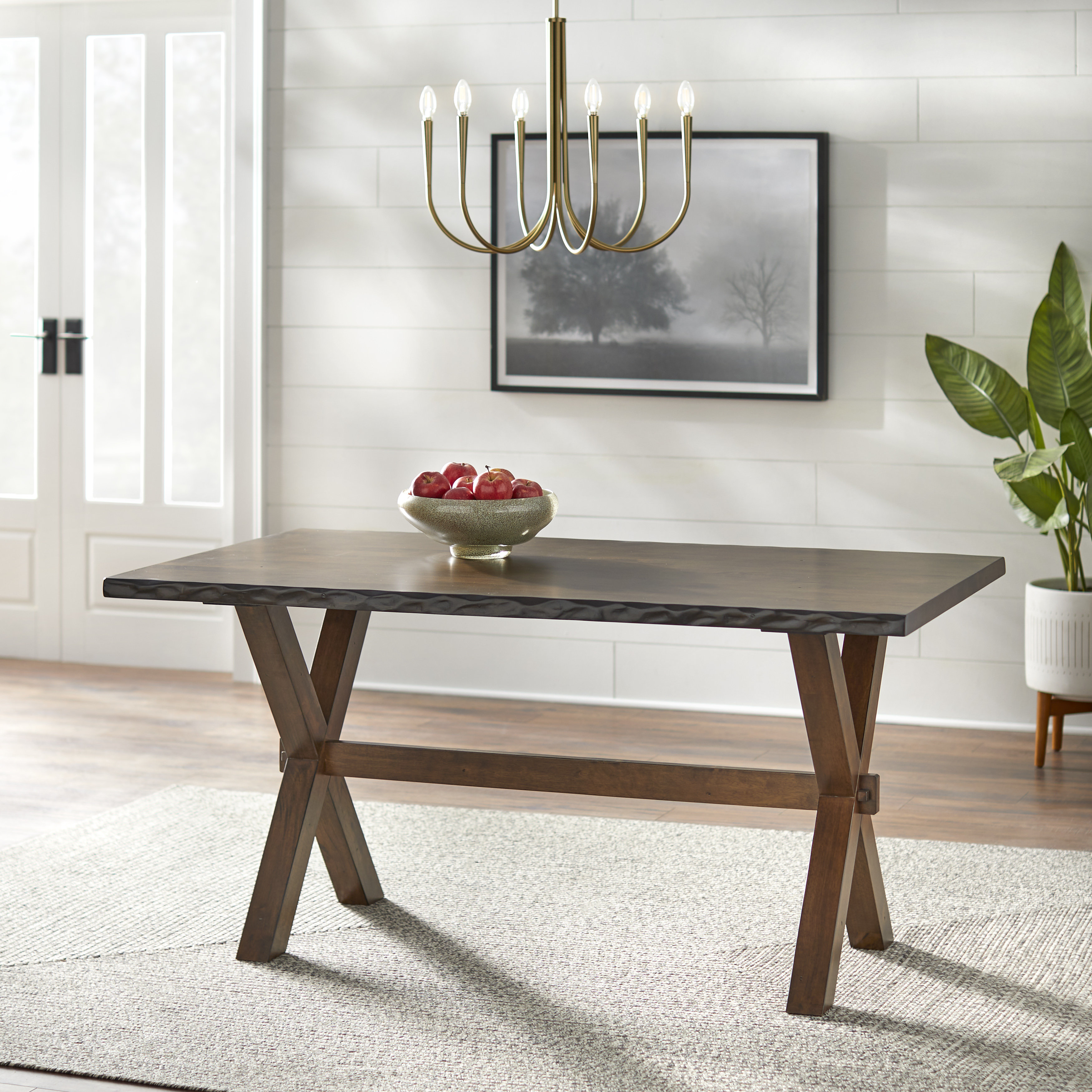 Millwood Pines Willilams Solid Wood Trestle Dining Table & Reviews ...