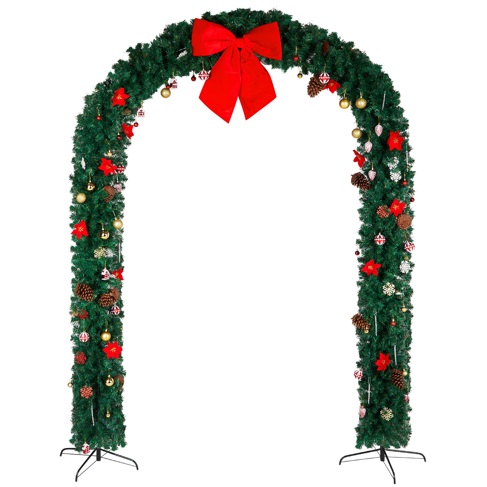 ORIXFORCE Pvc Christmas Arch With Ornaments Holiday Arch Decoration ...