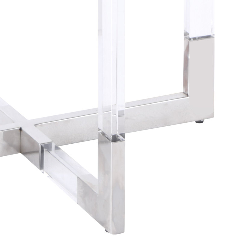 Orren Ellis Yasmin Floating Acrylic Lamp Table Base w/ Steel Accents ...