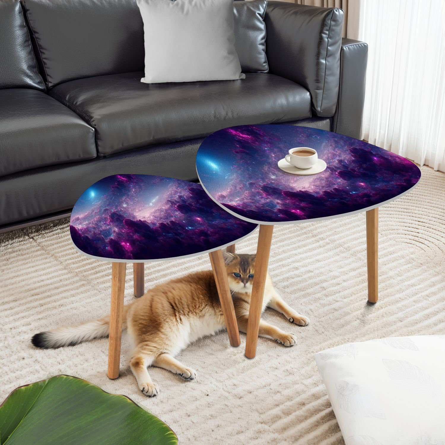 George Oliver Triangle Nesting Coffee Table Set of 2 universe Nebula ...