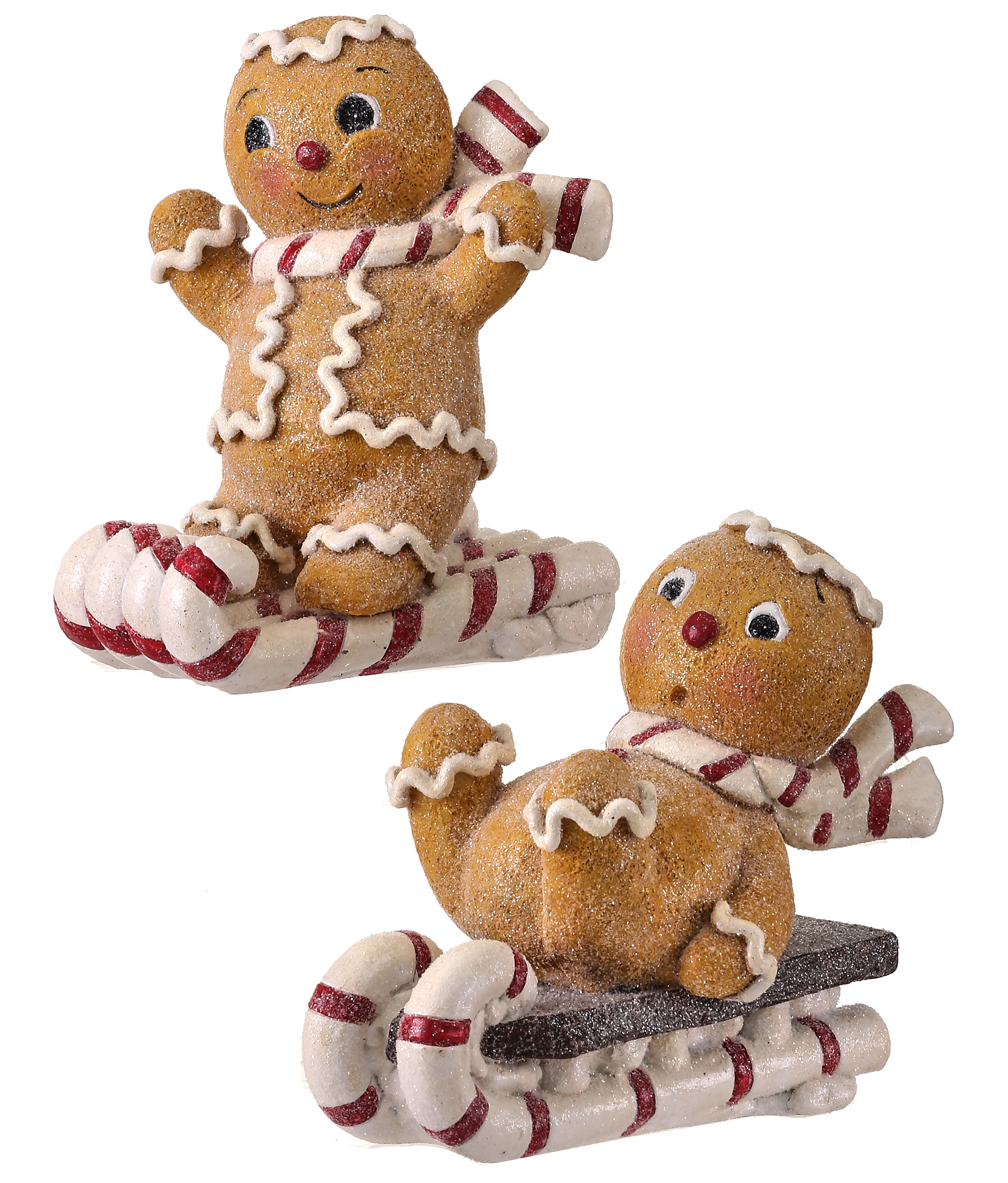 Rebrilliant Resin Gingerbread Candy Cane Sleigh Set of 2 & Reviews ...