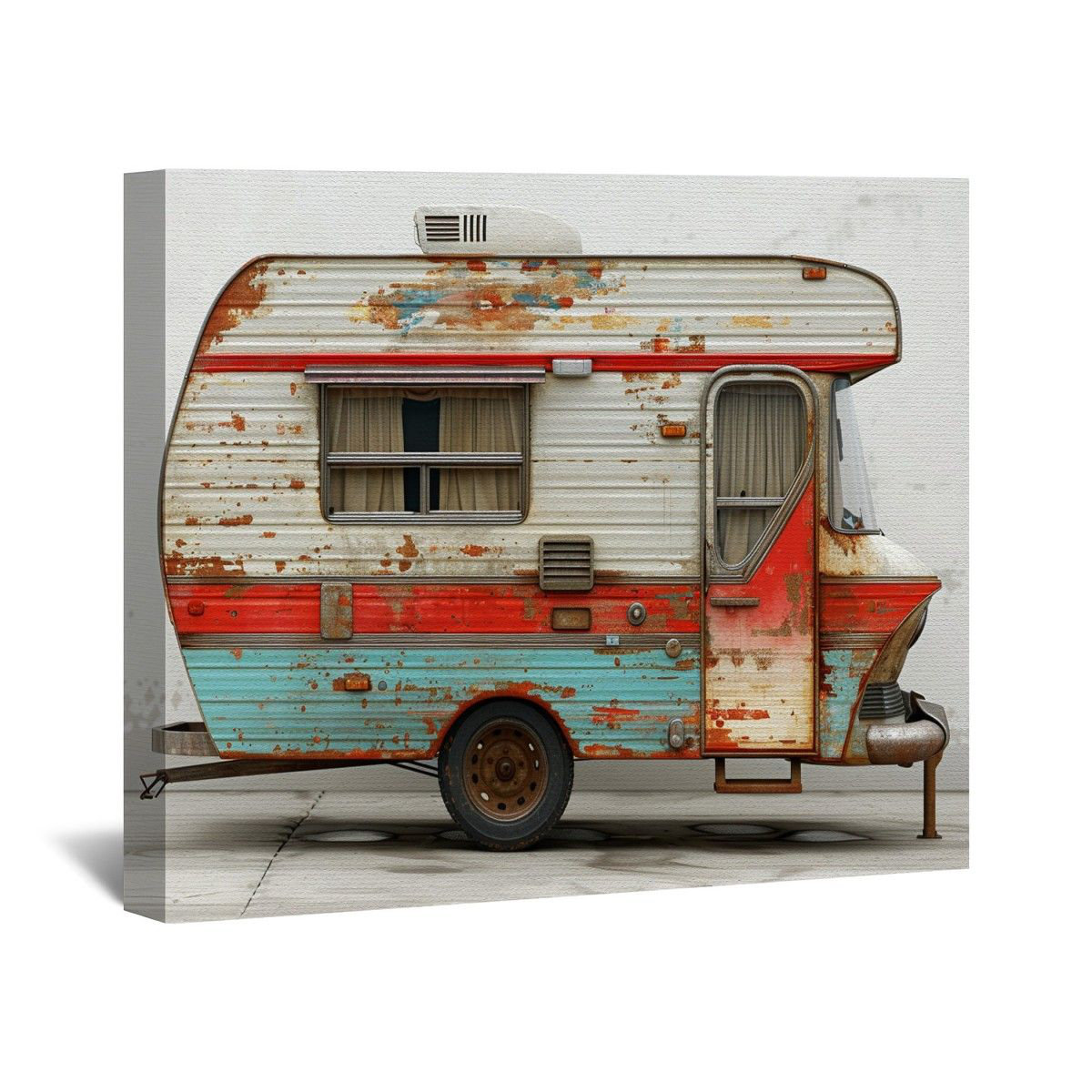 Highland Dunes Retro Trailer Canvas Wrap - Vehicle Wall Decor | Wayfair