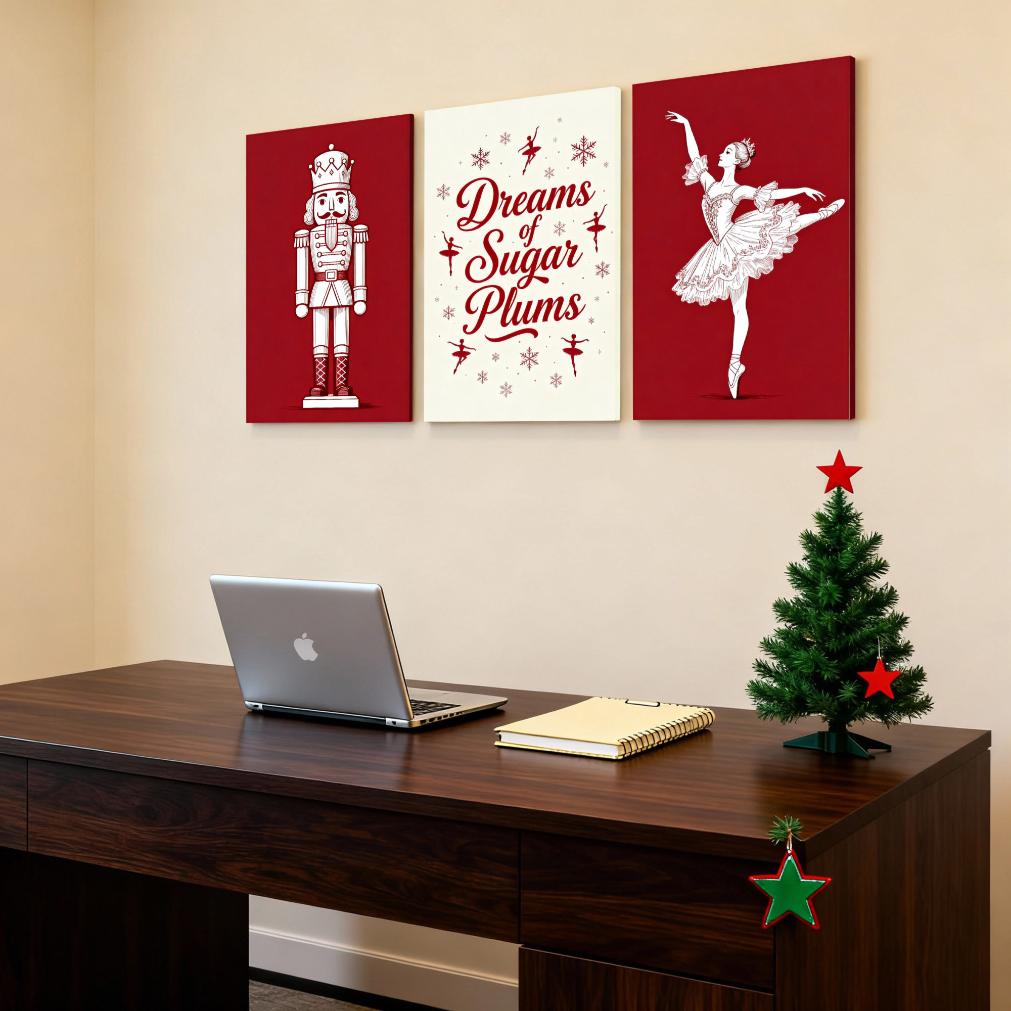 The Holiday Aisle® Nutcracker and Ballerina Christmas Canvas Wrapped ...
