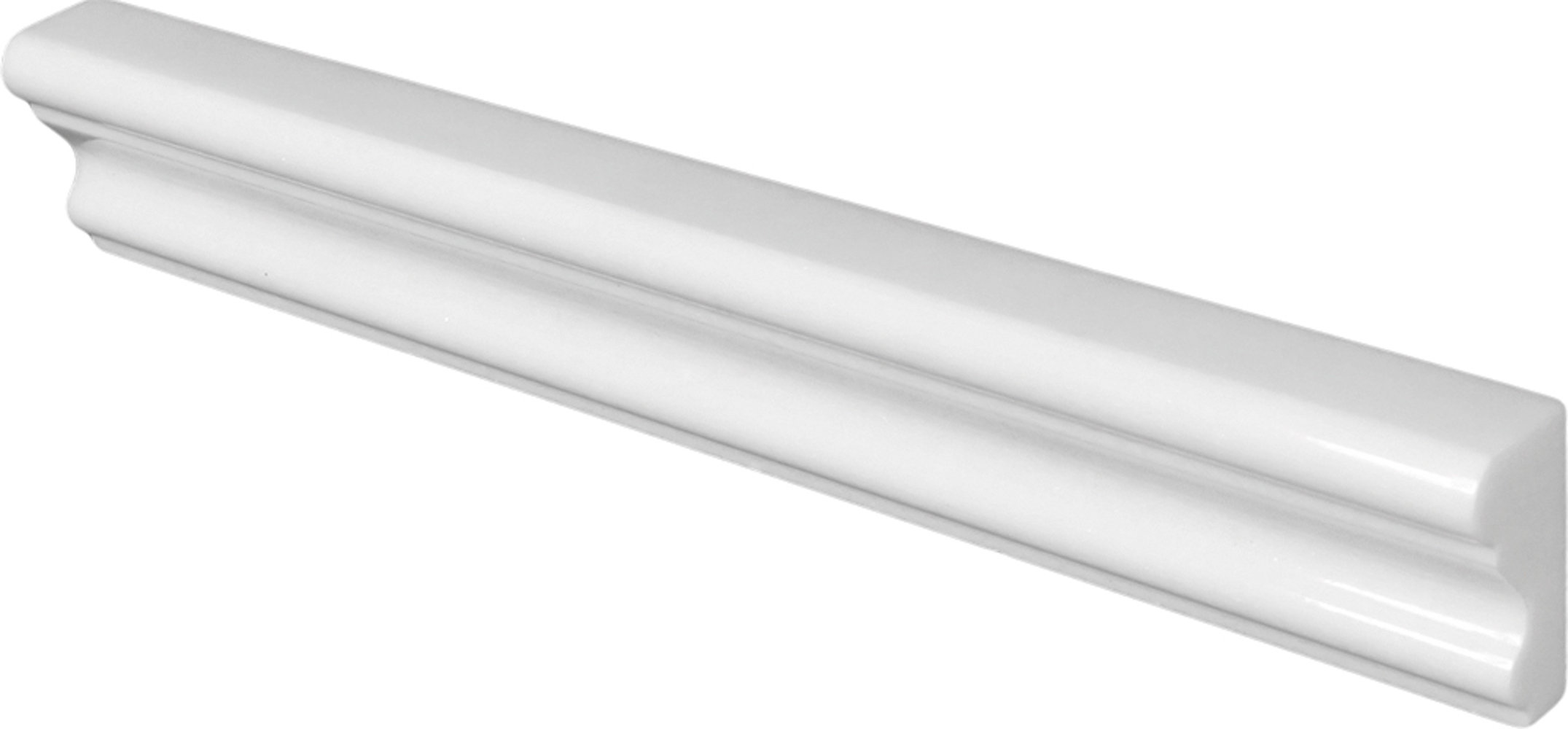 Belluno Designs Thassos 12" x 2" Polished Marble Chair Rail Tile Trim ...