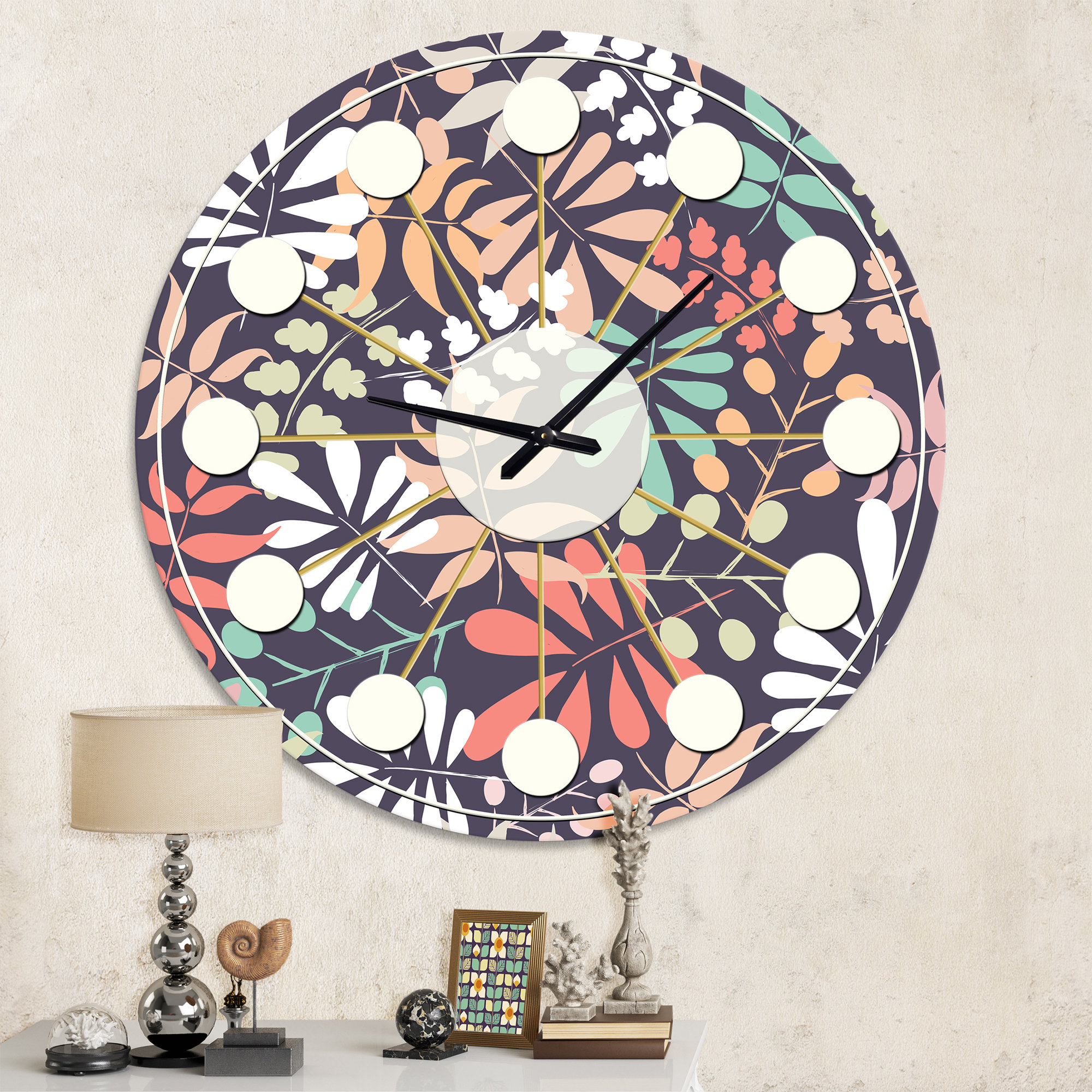 East Urban Home Retro Botanical Pattern II - Mid-Century Modern wall ...