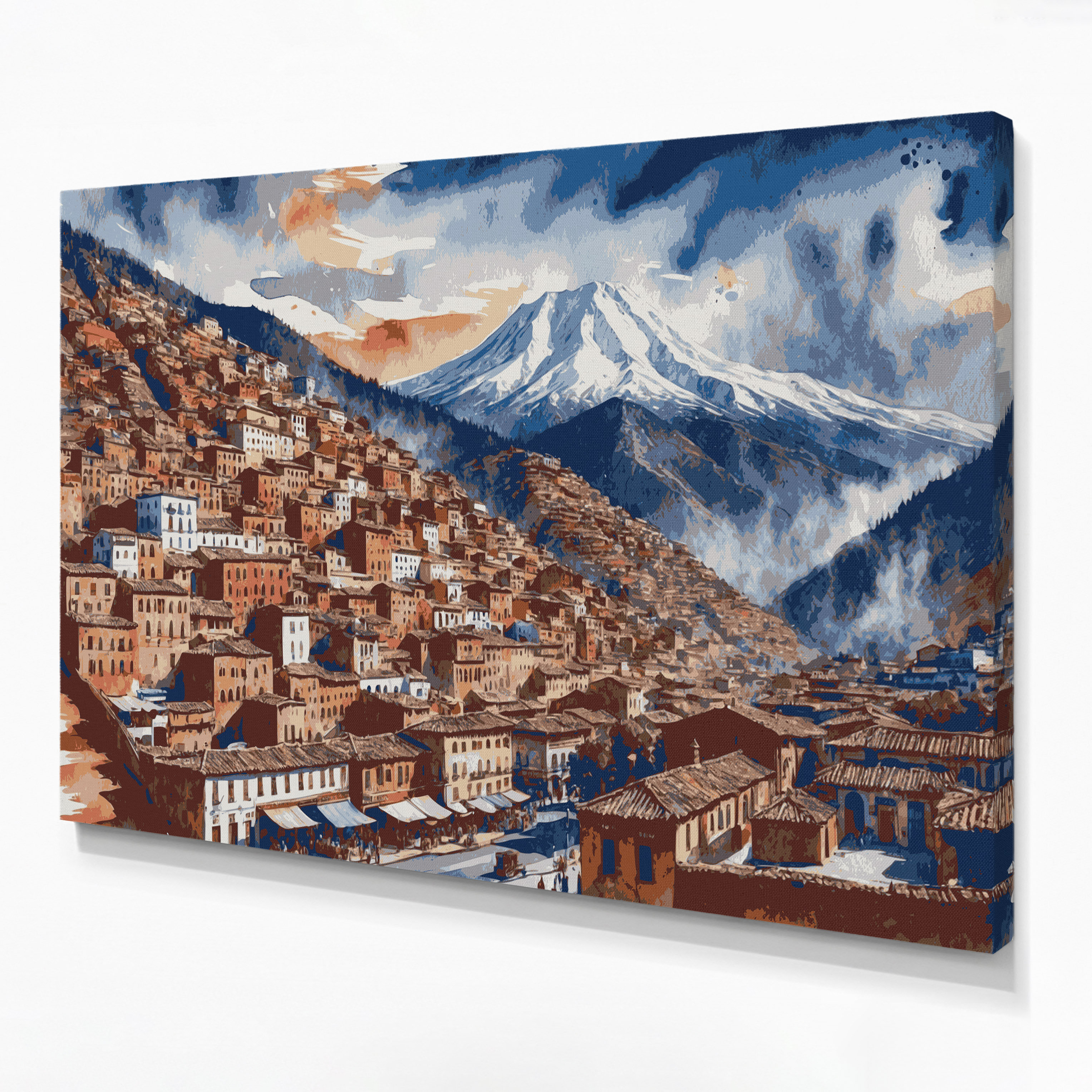Red Barrel Studio® Cities La Paz Bolivia Purple Canvas Wall Art | Wayfair