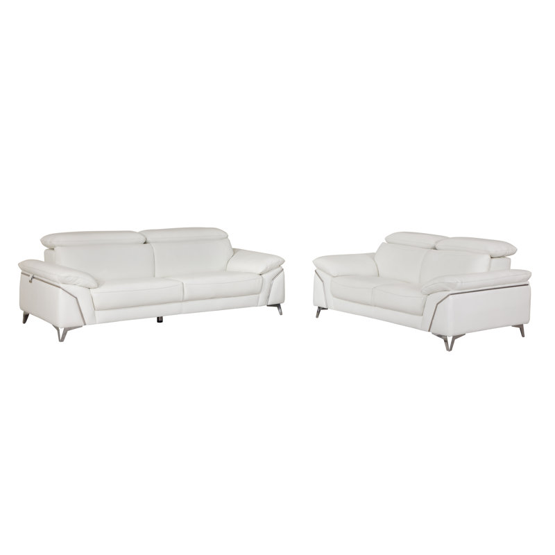 Orren Ellis Aigar 2 - Piece Leather Living Room Set & Reviews | Wayfair