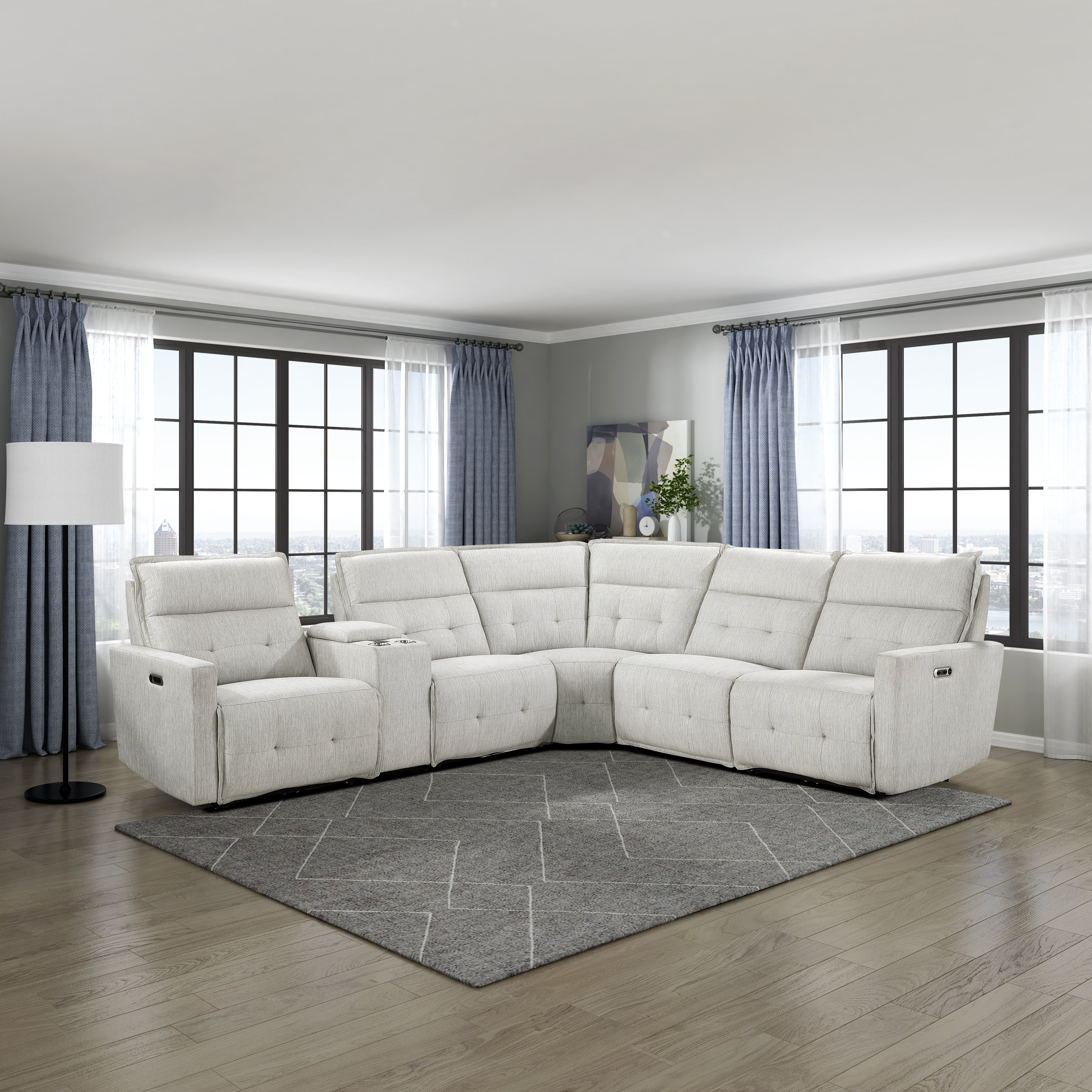 Latitude Run® Niehaus Modern 6-Piece Modular Power Reclining Sectional ...