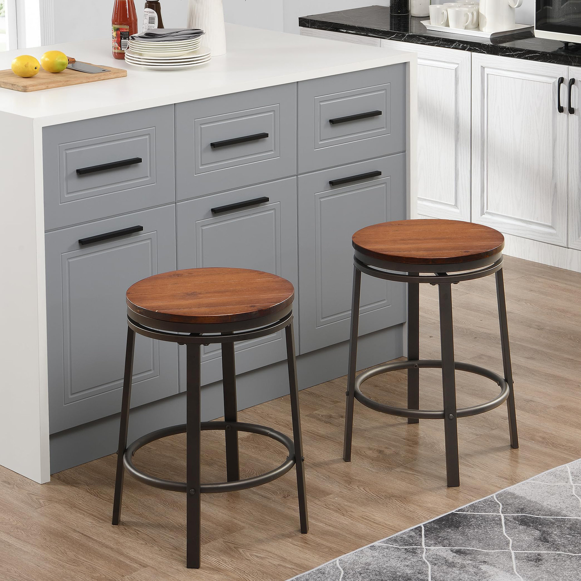 17 Stories Awab Swivel 24.2'' Counter Stool | Wayfair