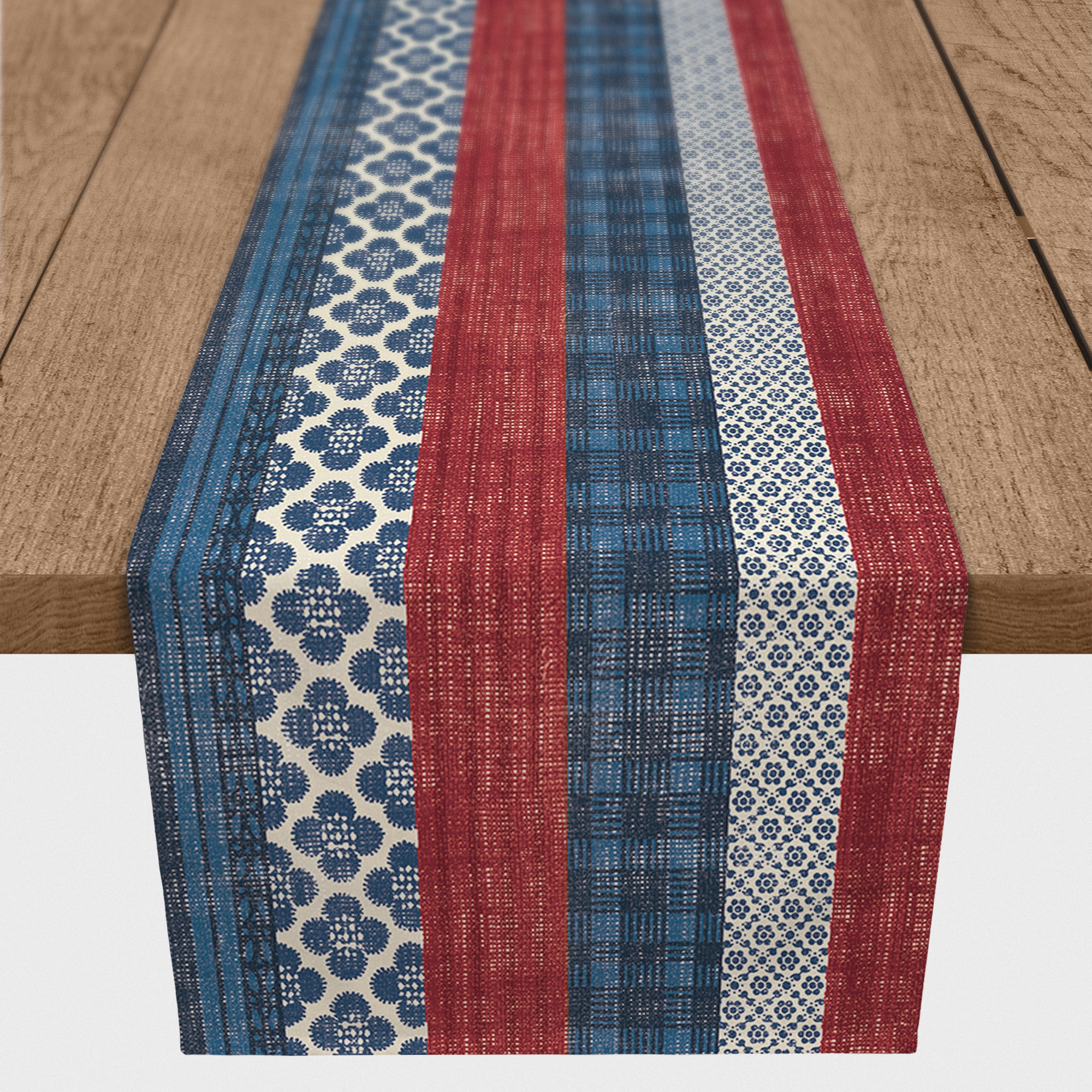 Rosalind Wheeler American Patterned Stripes Table Runner | Wayfair