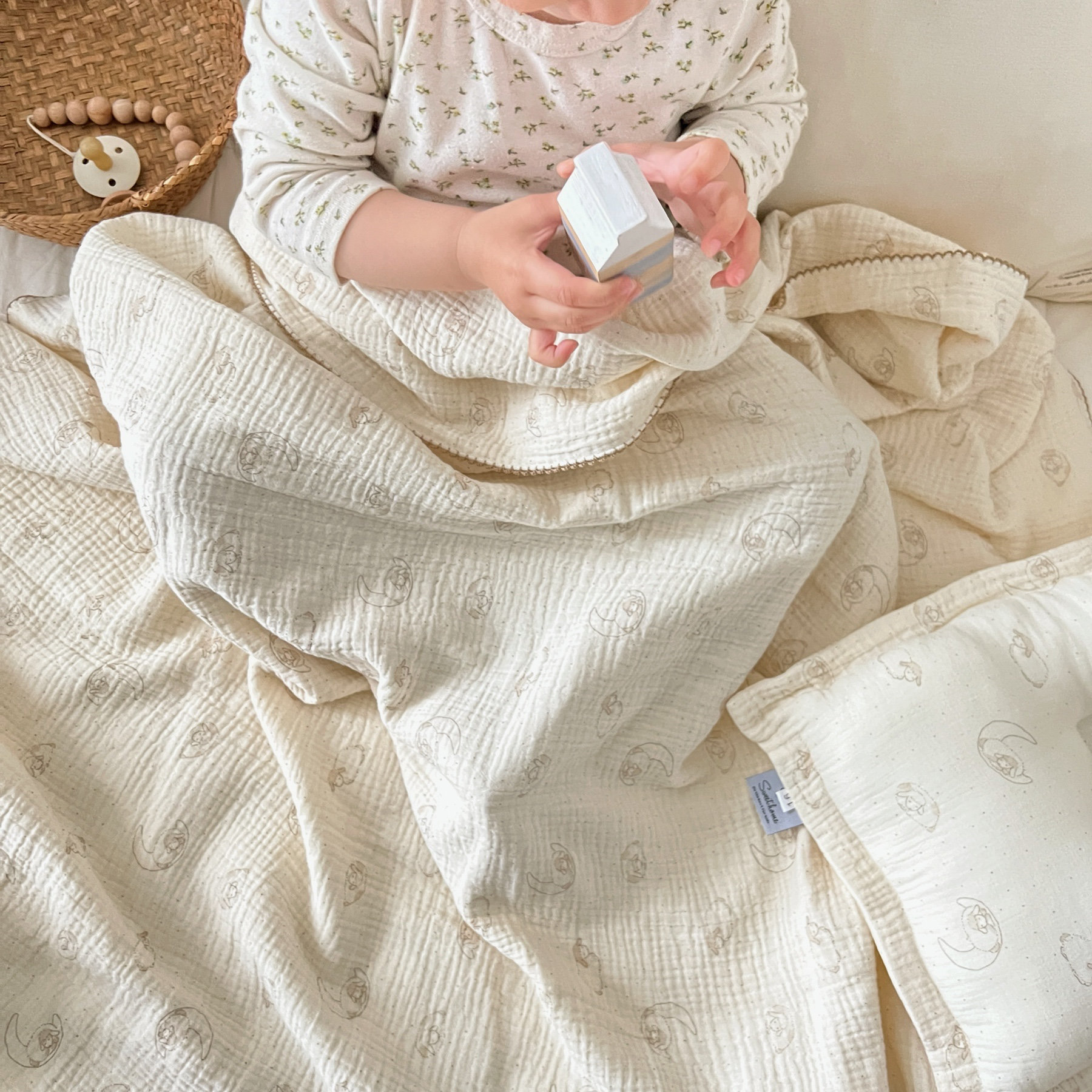 Harriet Bee Cute Pattern Muslin Cotton Baby Blanket | Wayfair