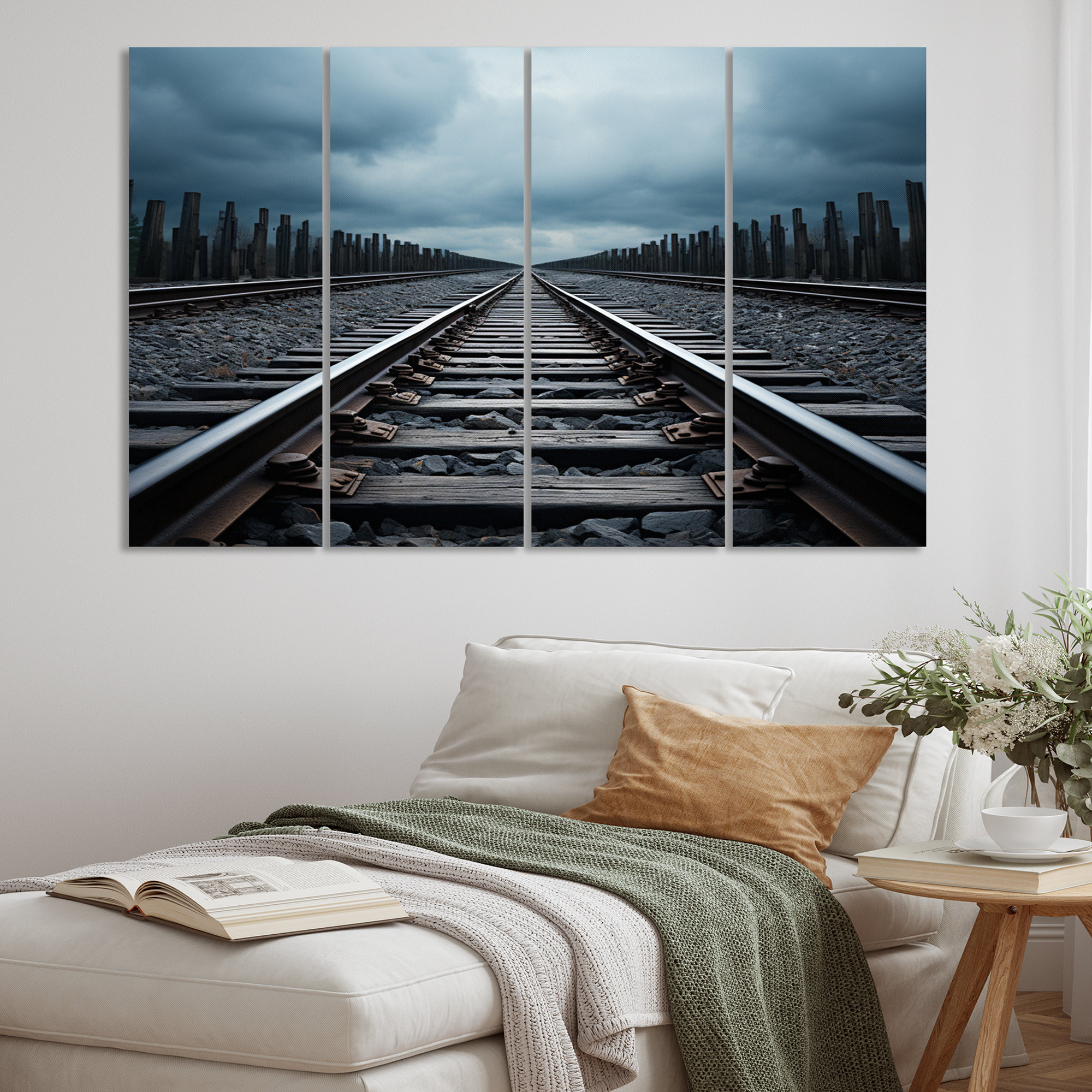 17 Stories Train Minimalist Tracks II - Transportation Canvas Wall Art ...