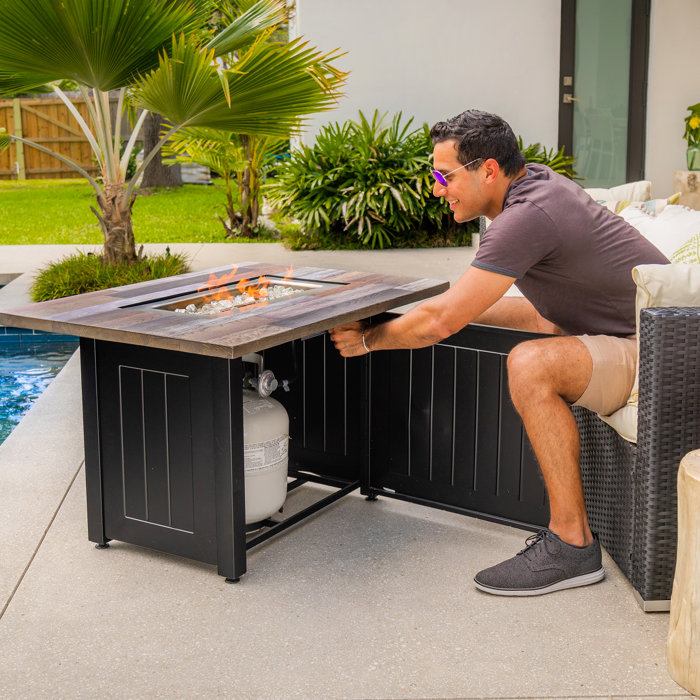 Endless Summer, The Caleb,40" X 28” Rectangular Gas Fire Table ...