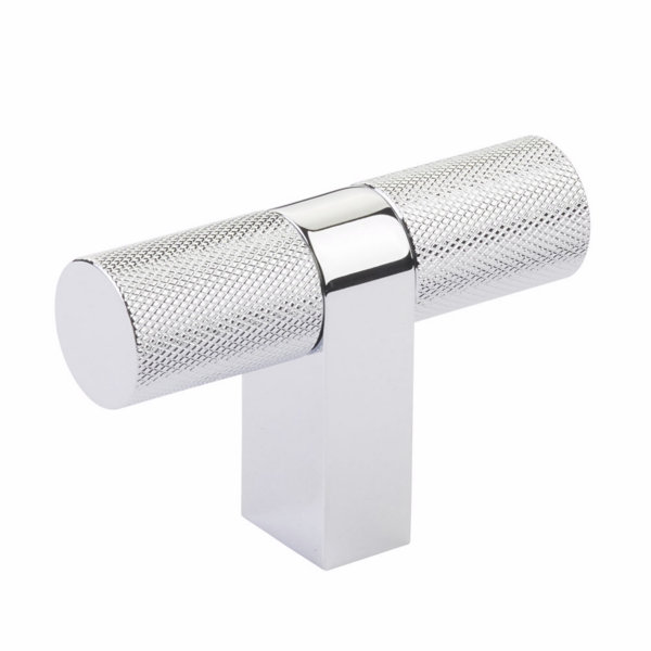 Emtek Select Cabinet T-Knob 3-1/8", Rectangular Bar Stem & Knurled Pull ...