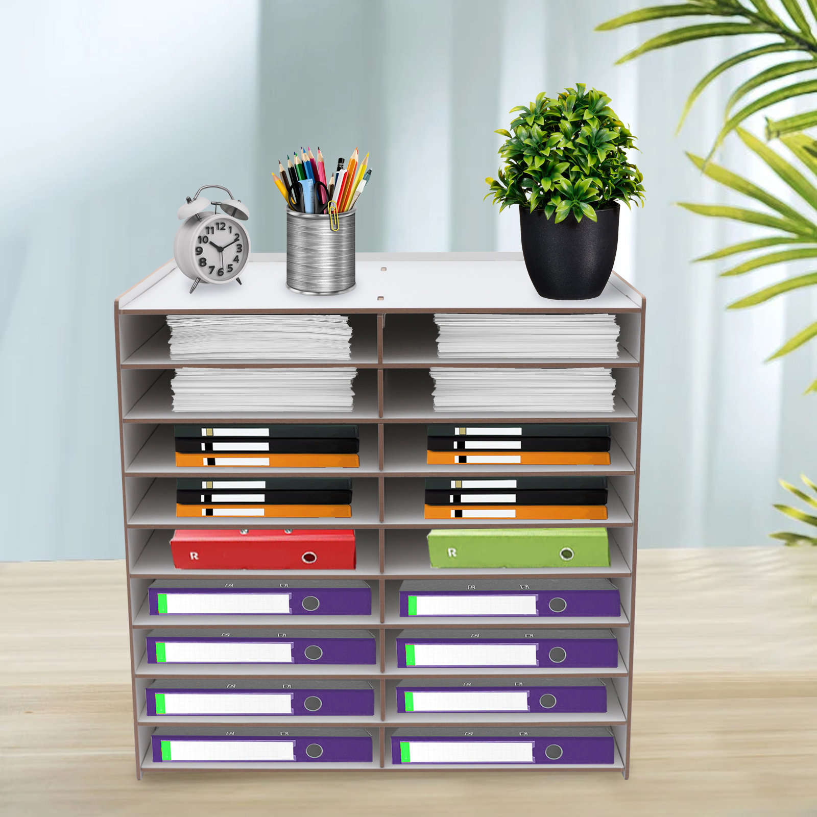 Inbox Zero Jeckson 18-Grid Oak File Organizer & Reviews - Wayfair Canada