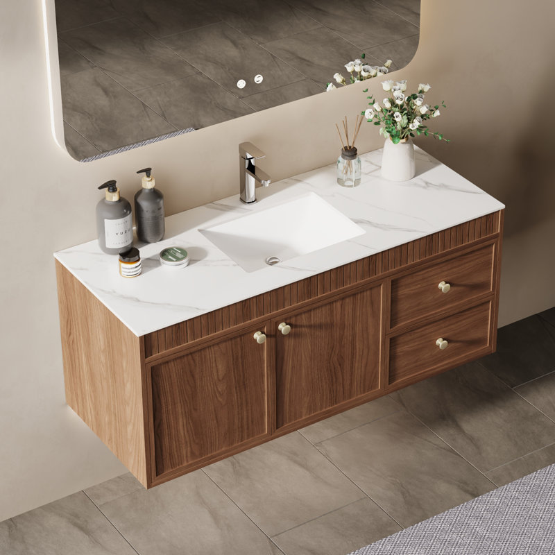 Latitude Run® 48" Mid-Century Modern Floating Bathroom Vanities ...