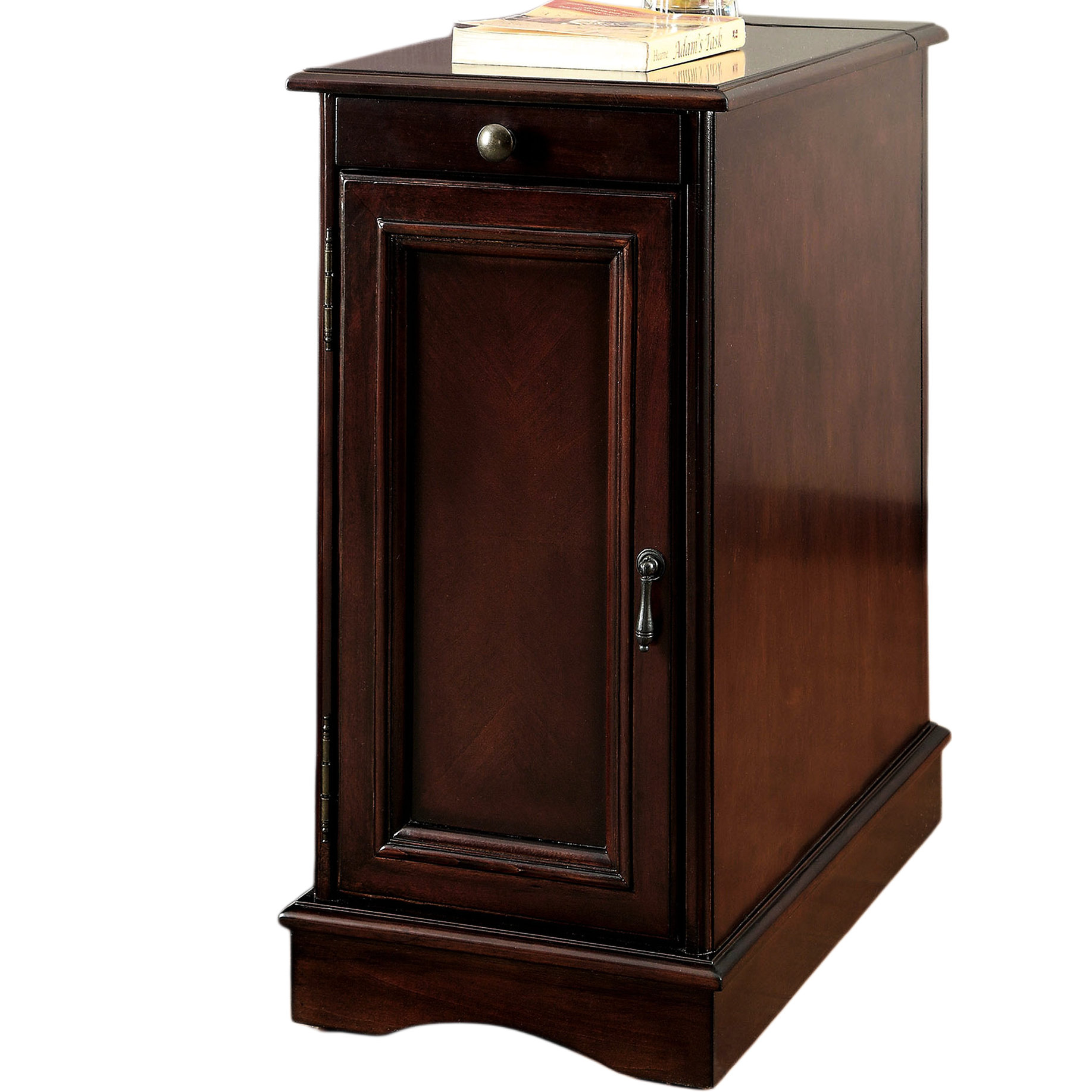 Red Barrel Studio® Side Table With Pull Out Cup Holder, Built In Outlet ...