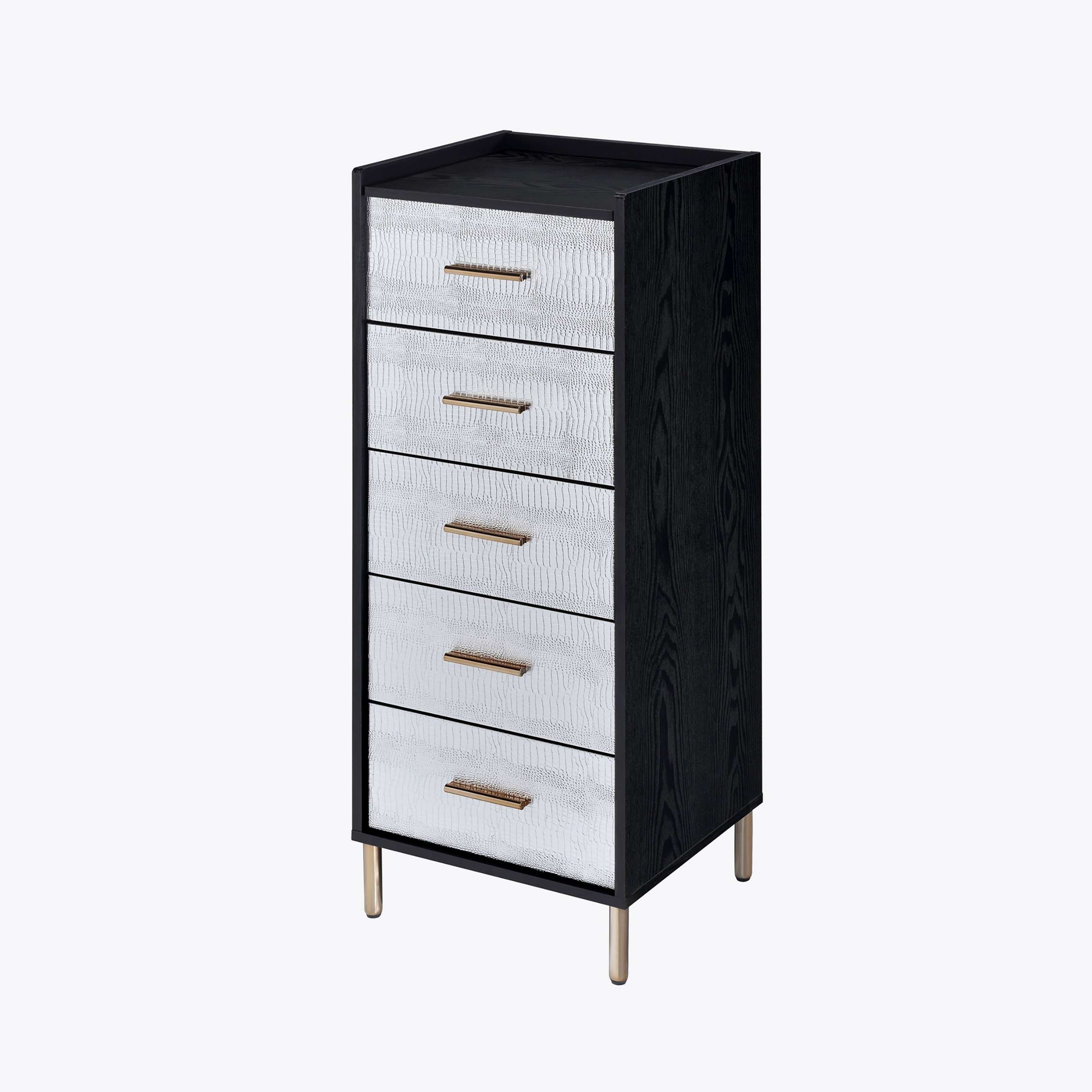 Mercer41 Black and Silver 4-drawer Jewelry Armoire with Lift-top | Wayfair