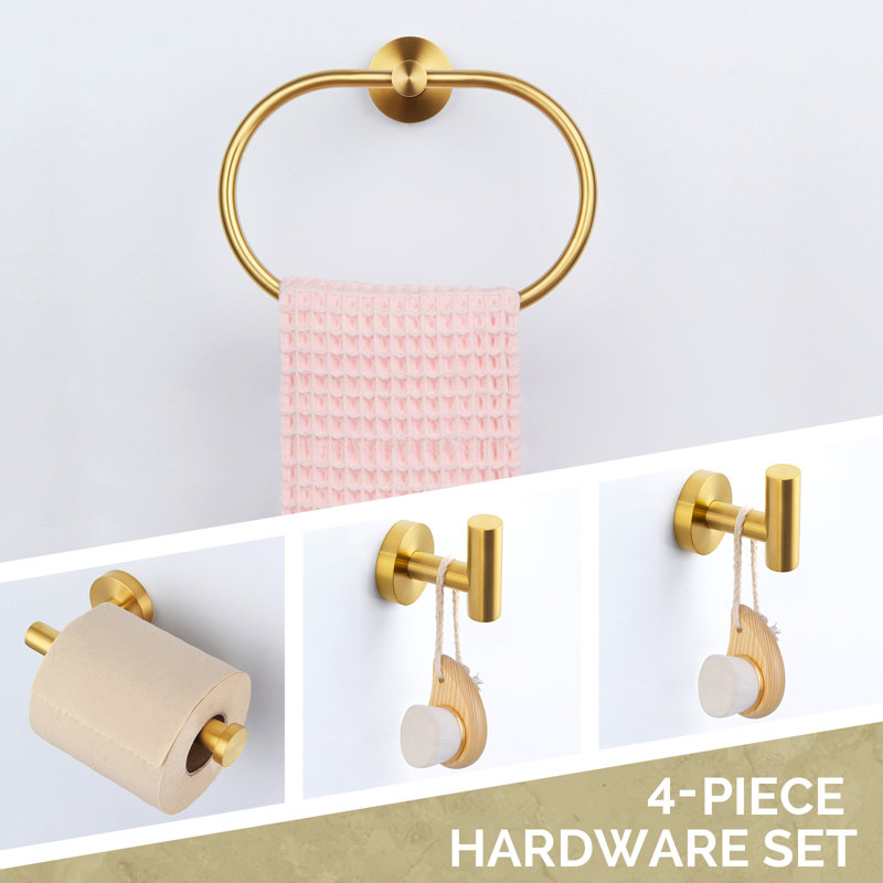 AngleSimple 4 - Piece Bathroom Hardware Set & Reviews | Wayfair