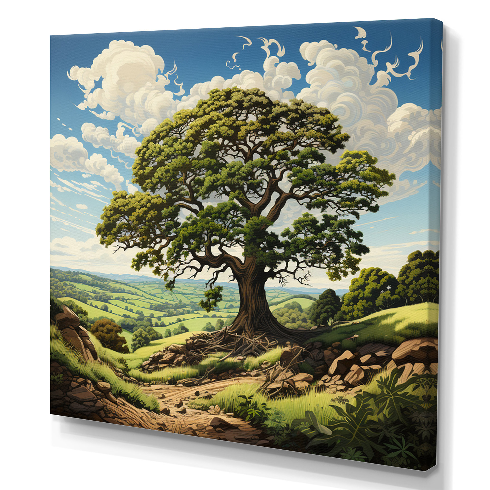 Red Barrel Studio® Countryside the Lone Oak - Print | Wayfair