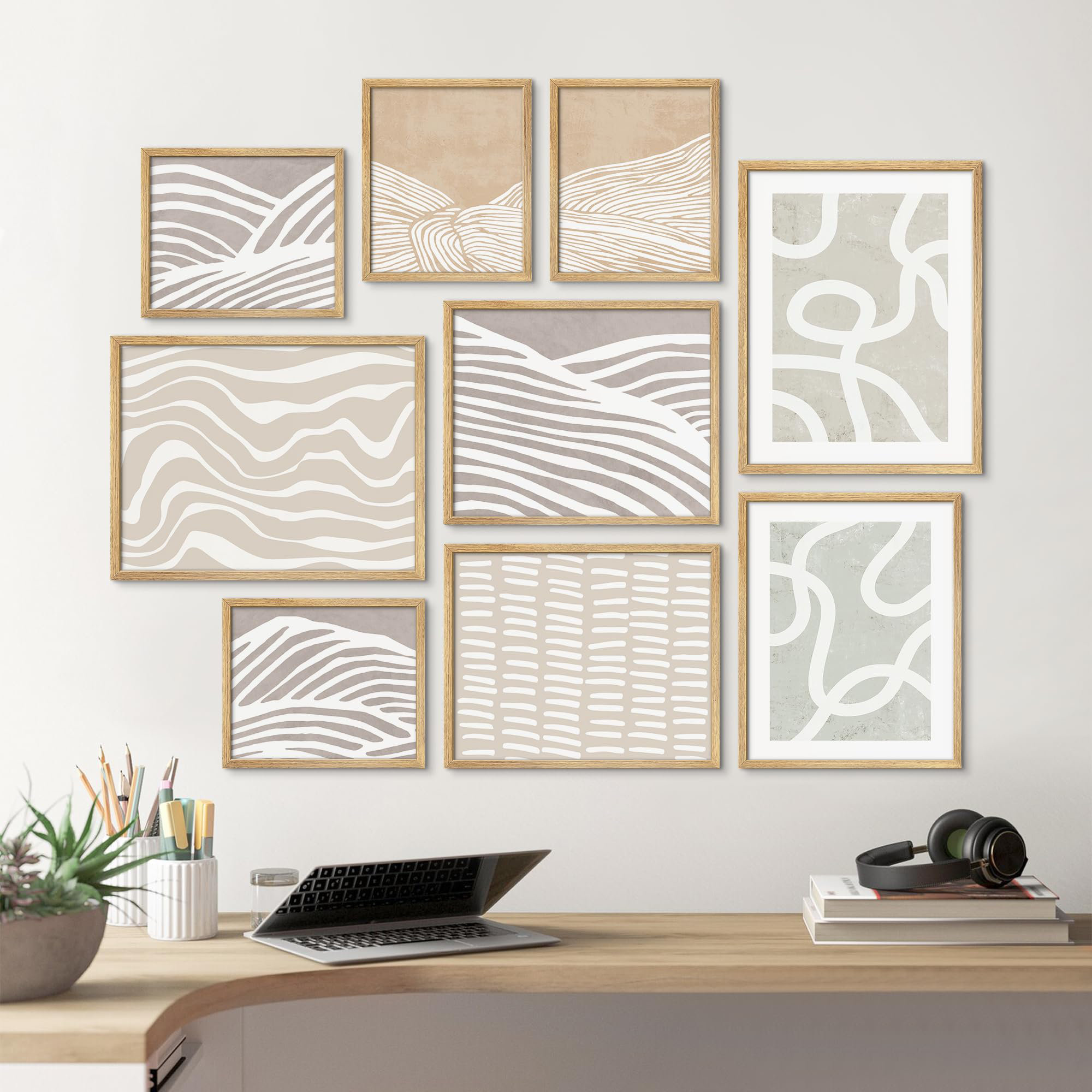 SIGNLEADER Minimalist Lines Neutral Abstract Line Illustrations Modern ...