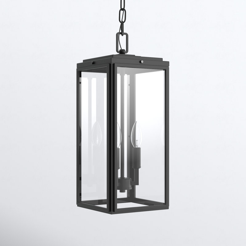 Joss & Main Anatolie Black 3 -Bulb 18.75" H Outdoor Hanging Lantern ...