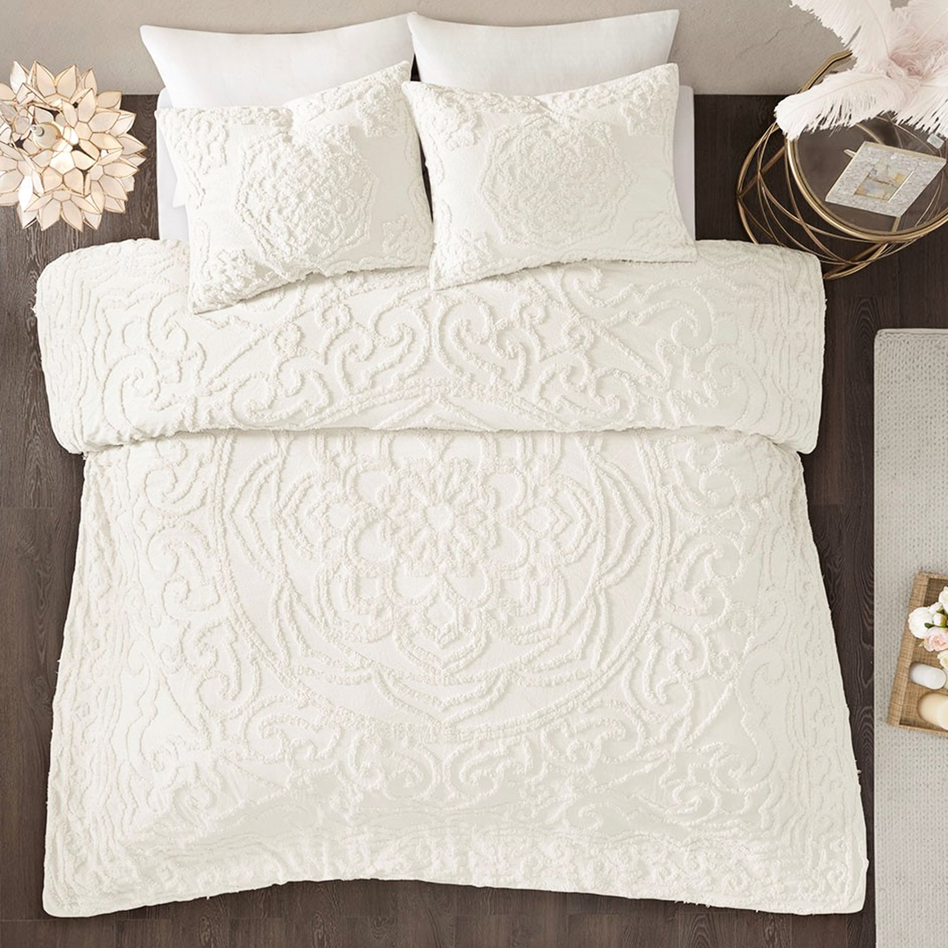 IntrospectiveIncline Medallion Bedding - 100% Cotton Chenille Comfort 3 ...