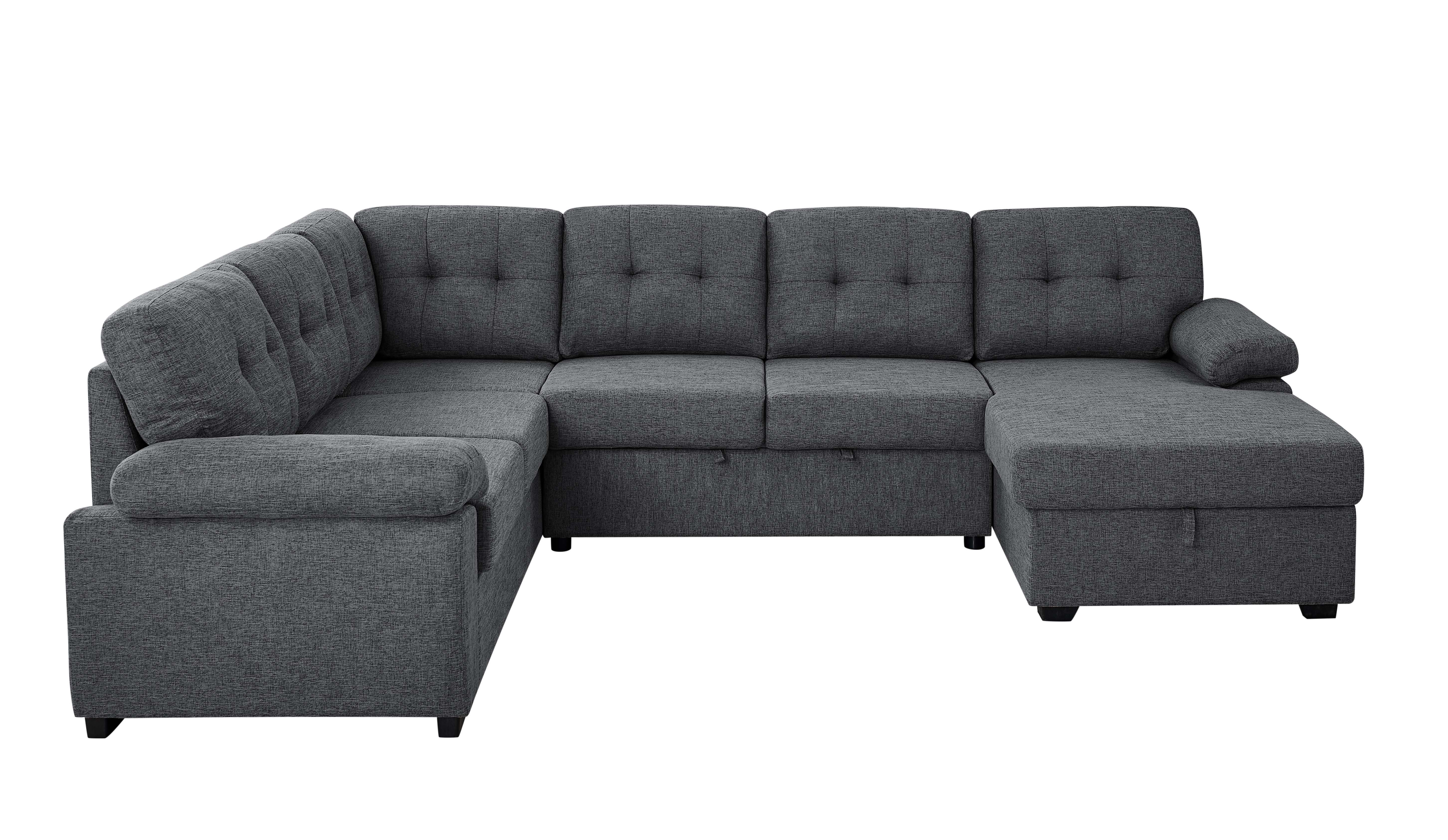 Latitude Run® Enns 114.5" Wide Left Hand Facing Sleeper Large Sectional ...