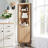 George Oliver Freestanding Tall Corner Cabinet, Corner Bathroom Storage ...