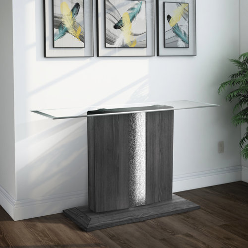 Orren Ellis 50" Width Glass Top Sofa Table | Wayfair