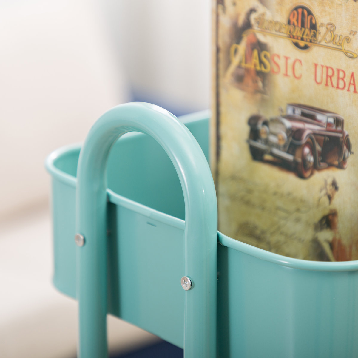 walsport 3 Tier Rolling Cart for home, Metal Mesh Storage Organizer ...