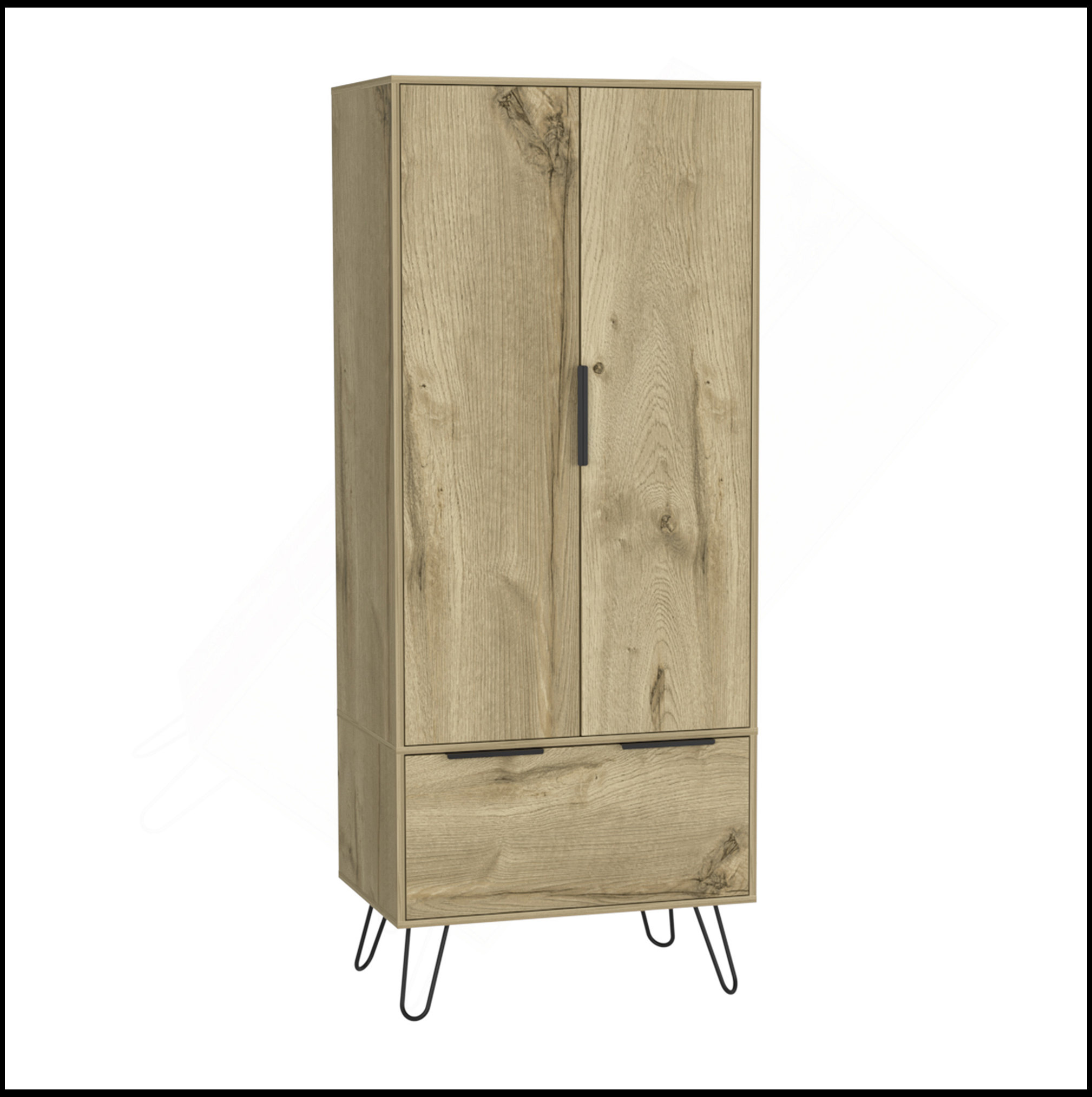 George Oliver Closet, One Drawer, Double Door Cabinet , Hairpin Legs ...