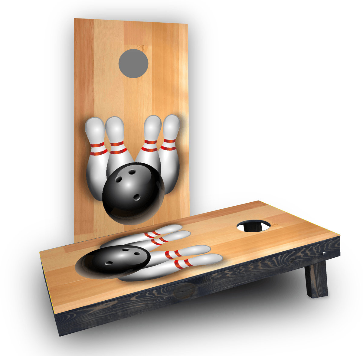 Custom Cornhole Boards Bowling Pins Light Weight Cornhole Game Set ...