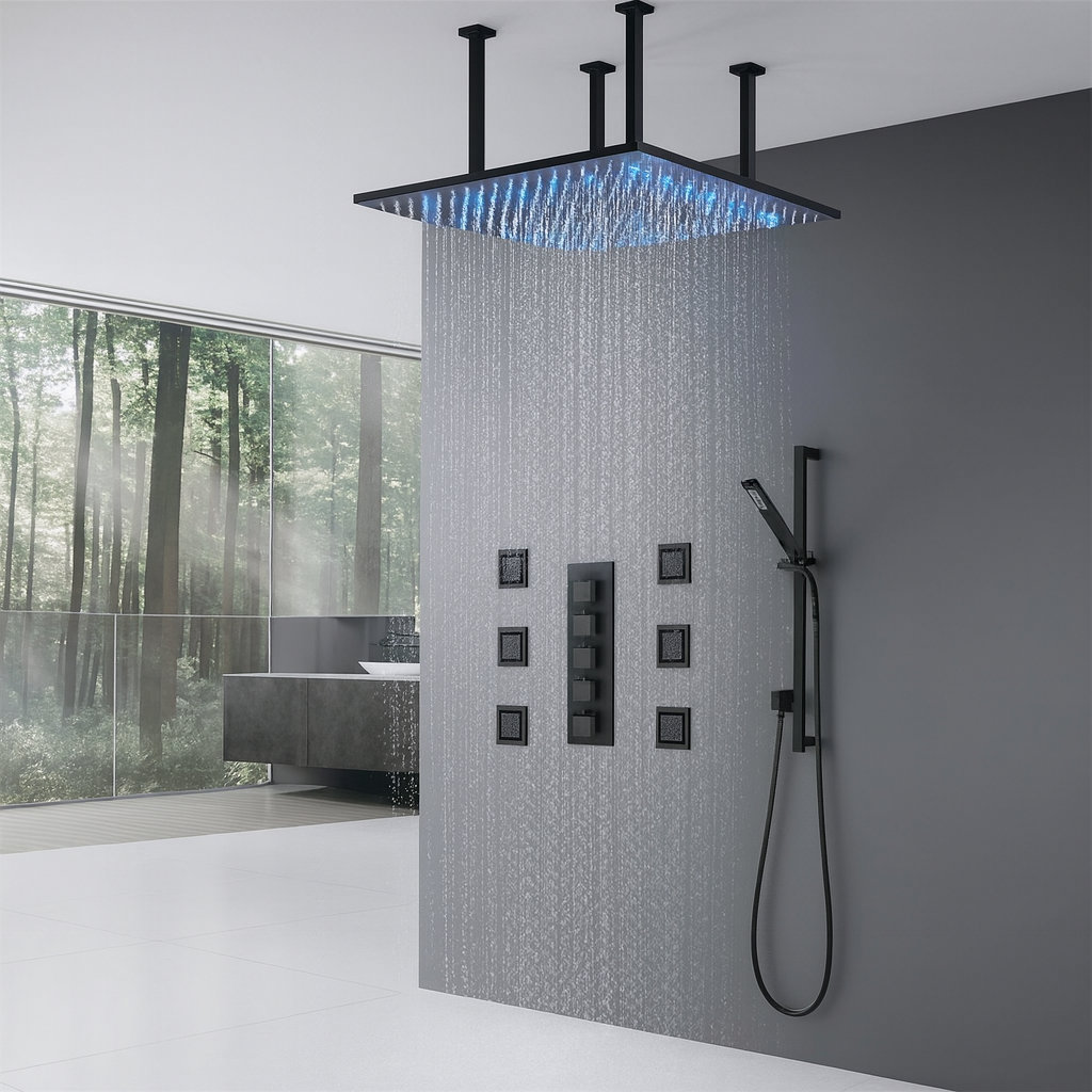 FontanaShowers Varese Thermostatic Brushed Gold Remote Controlled ...
