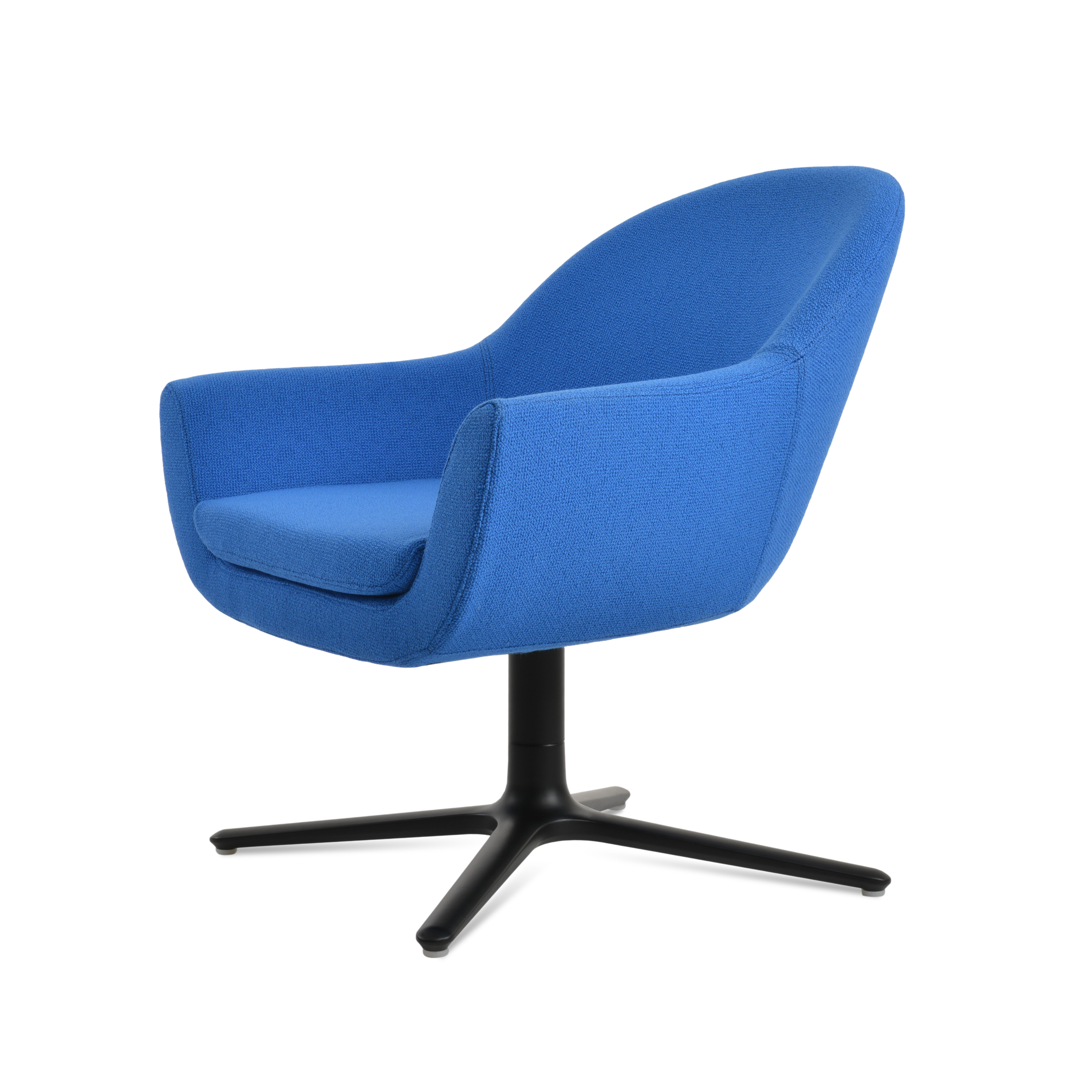 sohoConcept Madison Oval Memory Swivel Lounge Chair in Blue Boucle ...