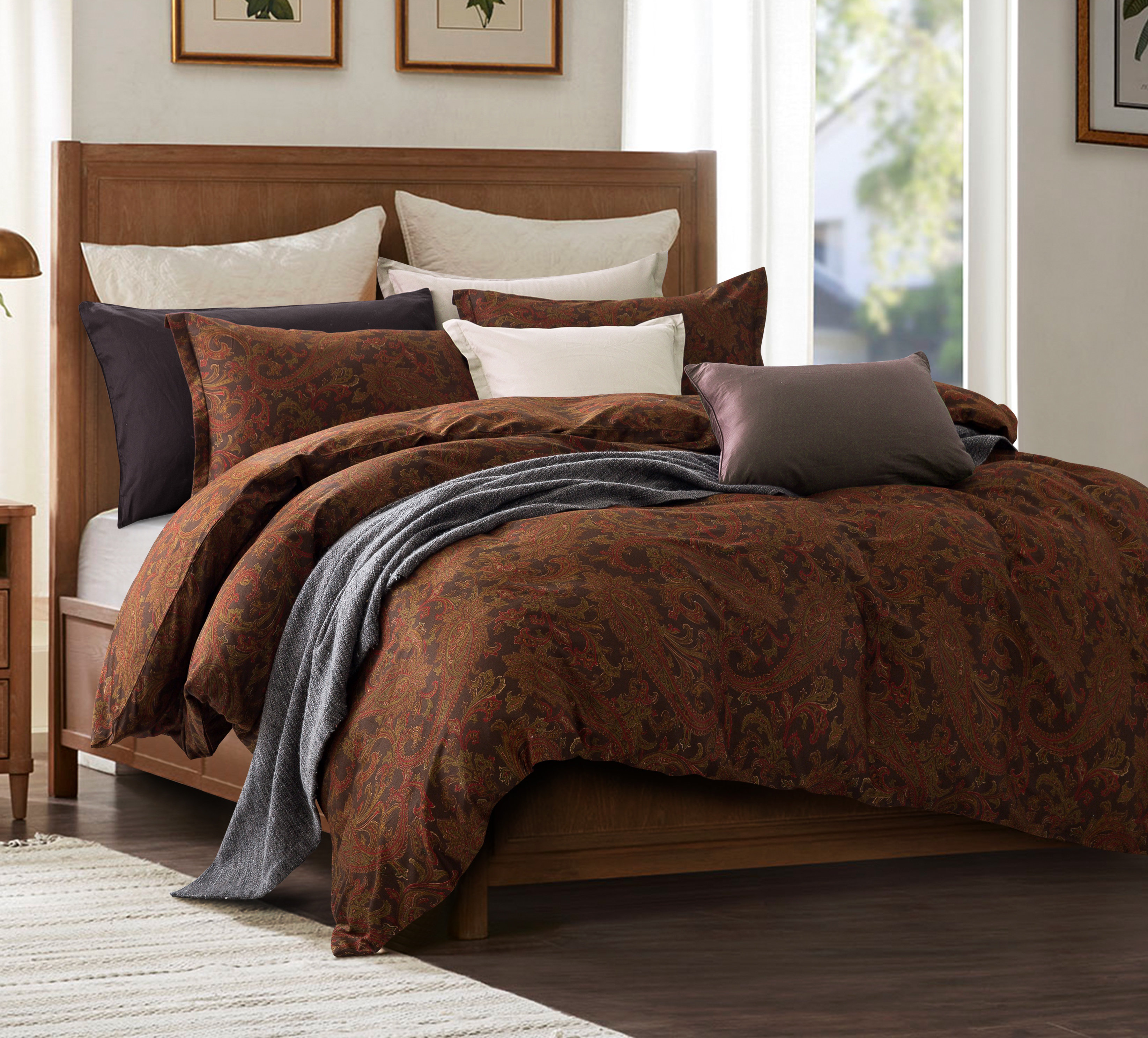 Sweety Pie Inc Brown Hypoallergenic Pima Cotton 3 Piece Duvet Cover Set ...