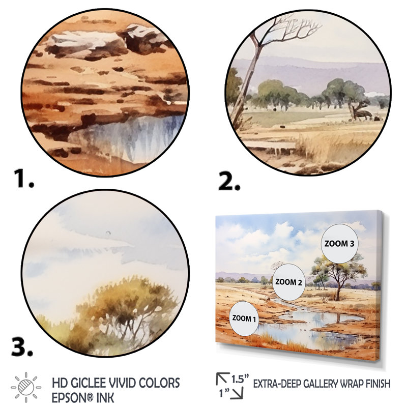 Lark Manor™ Beige African Safari Landscape II - Africa Multipanel Wall ...